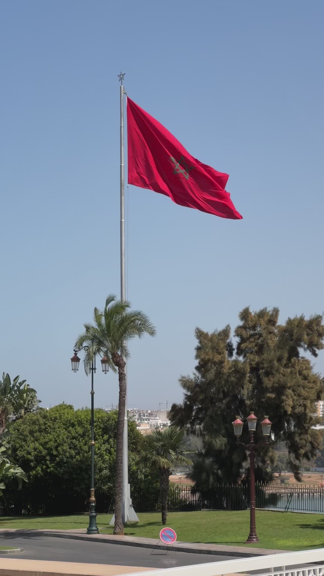 Drapeau Marocain Flottant à Rabat, Maroc · Vidéo gratuite