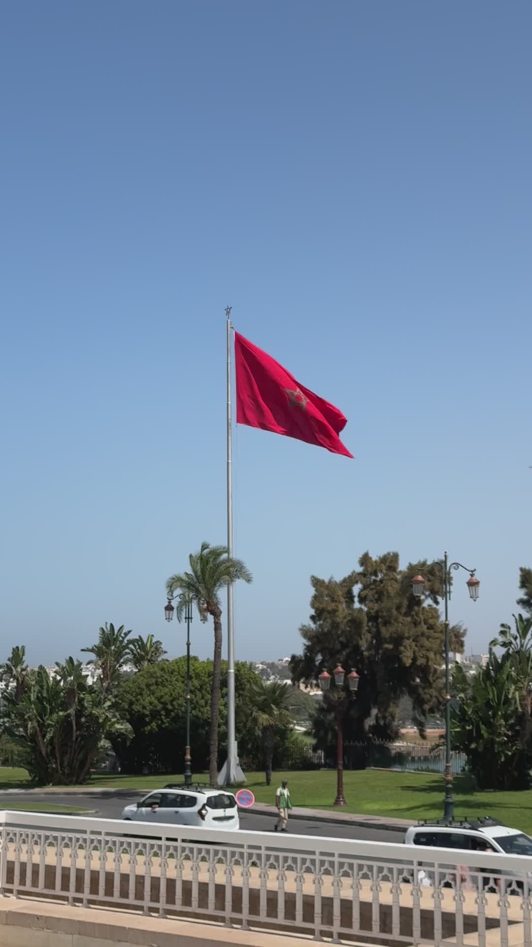 Le Majestueux Drapeau Marocain Flottant Au Vent · Vidéo gratuite