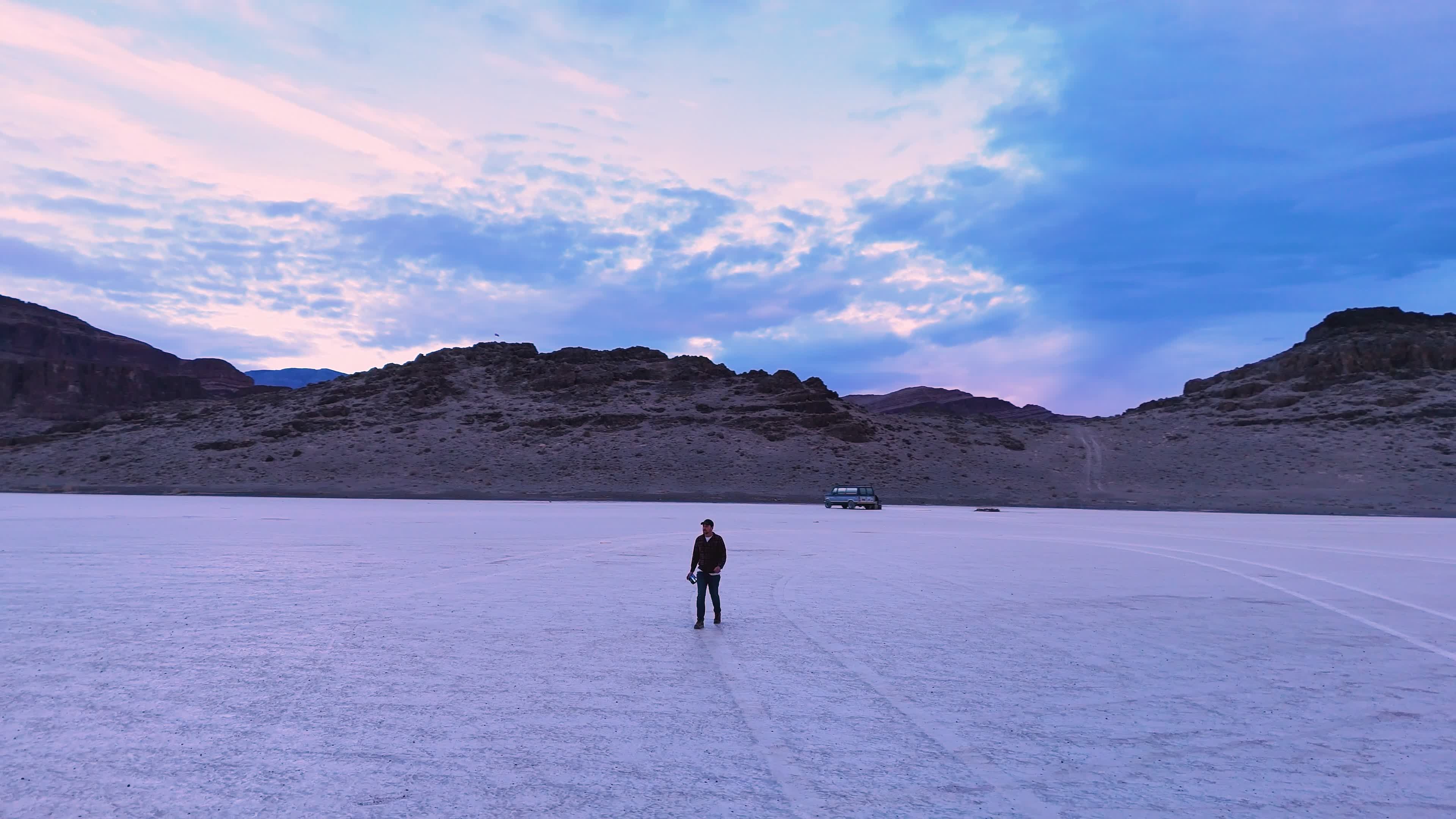 Solitary Walk Across Utah's Vast Salt Flats Free Stock Video Footage ...