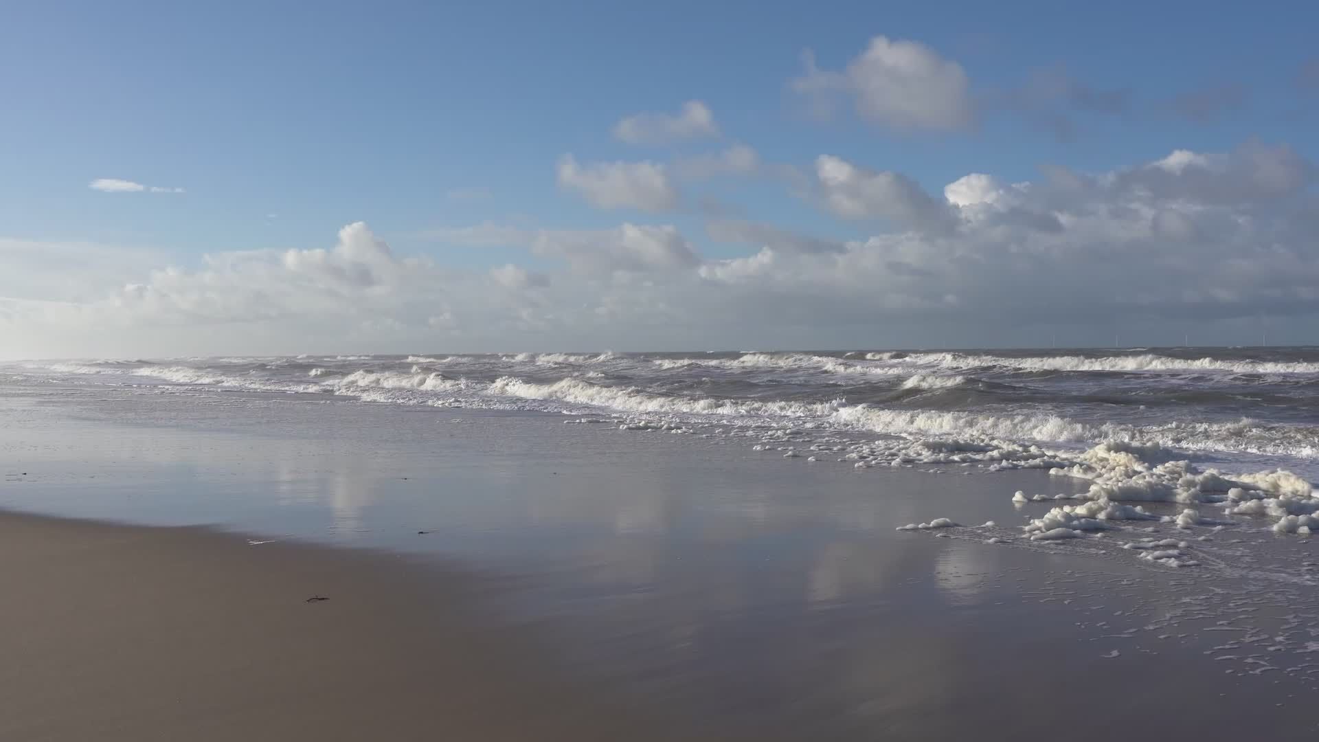 Serene Beach Waves at Søndervig, Denmark Free Stock Video Footage ...