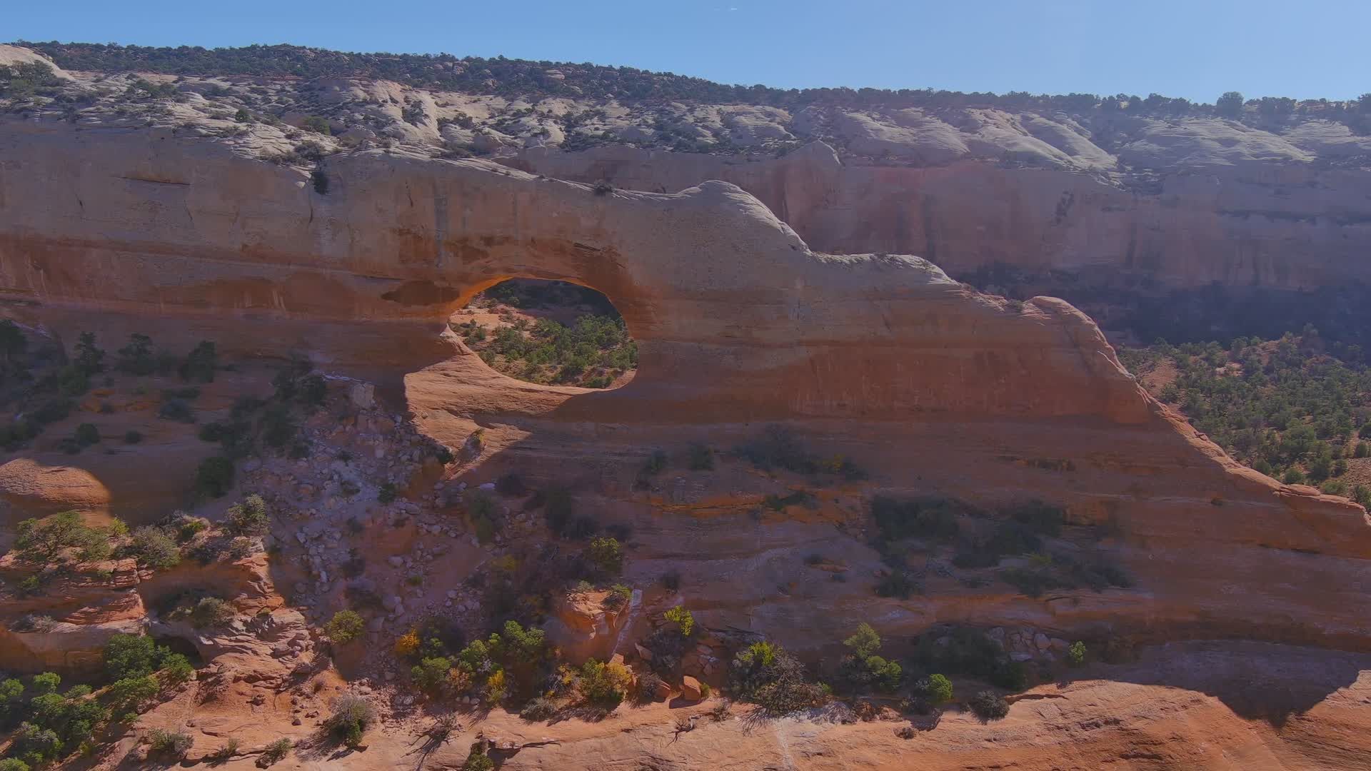 Stunning Aerial View of Utah's Natural Arch Free Stock Video Footage ...
