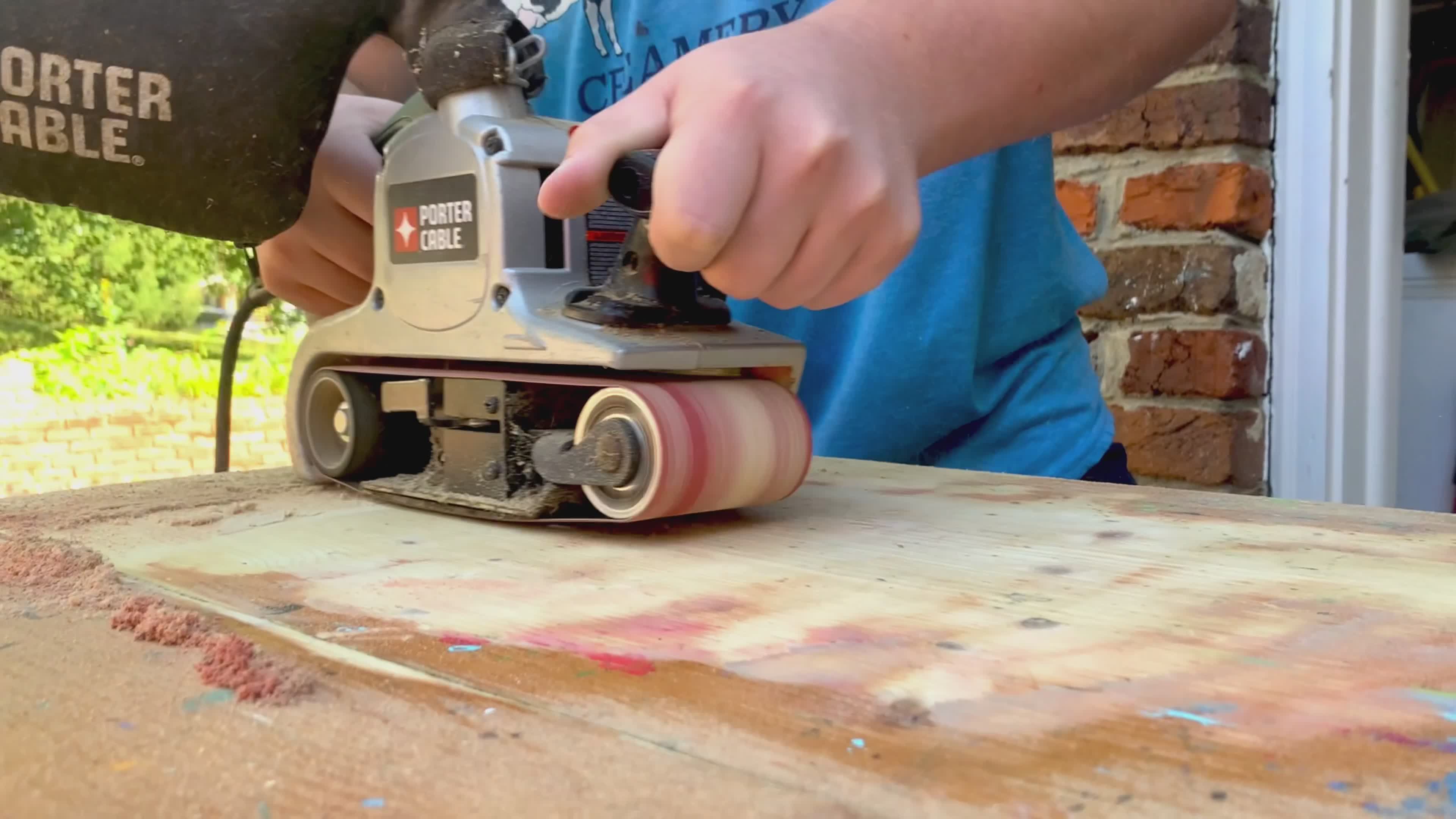 Efficient Wood Sanding with Electric Sander Free Stock Video Footage ...