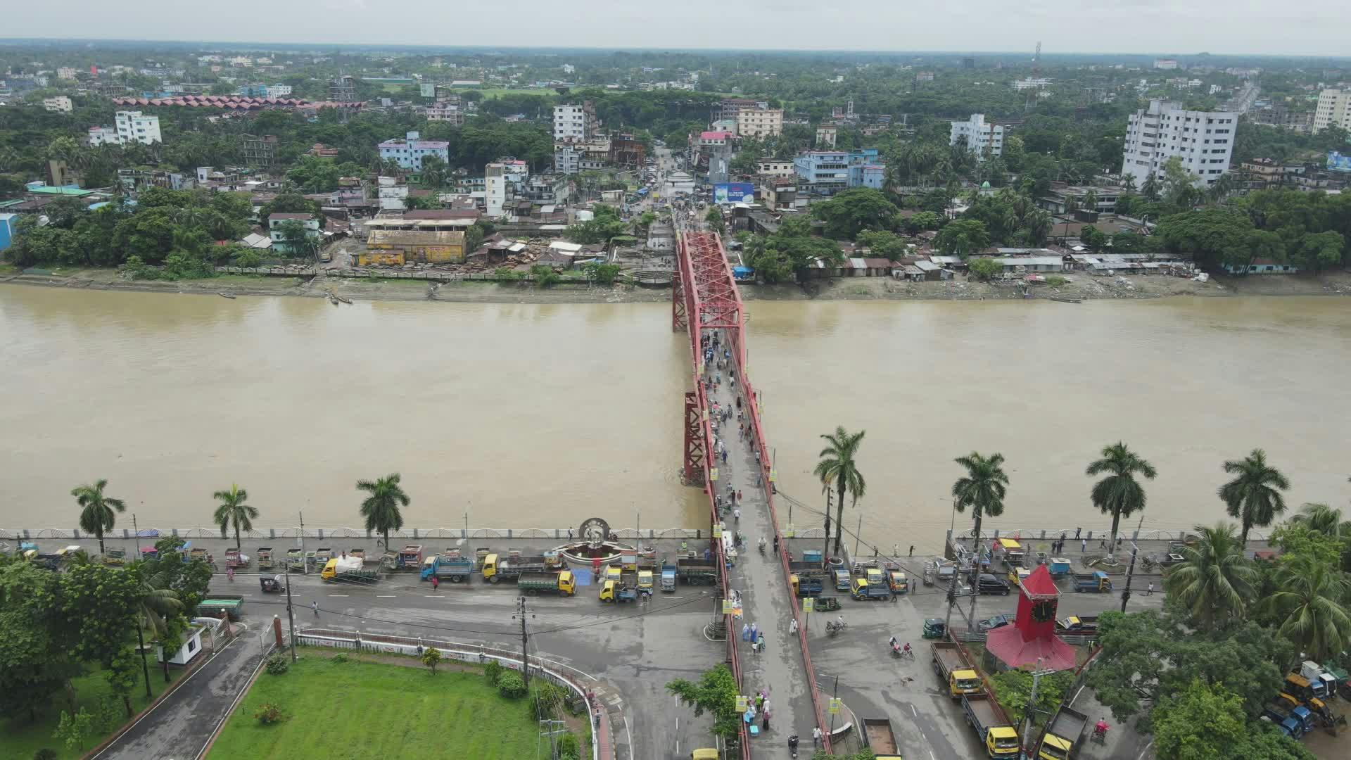 Dramatic Aerial View of Howrah Bridge, Kolkata Free Stock Video Footage ...