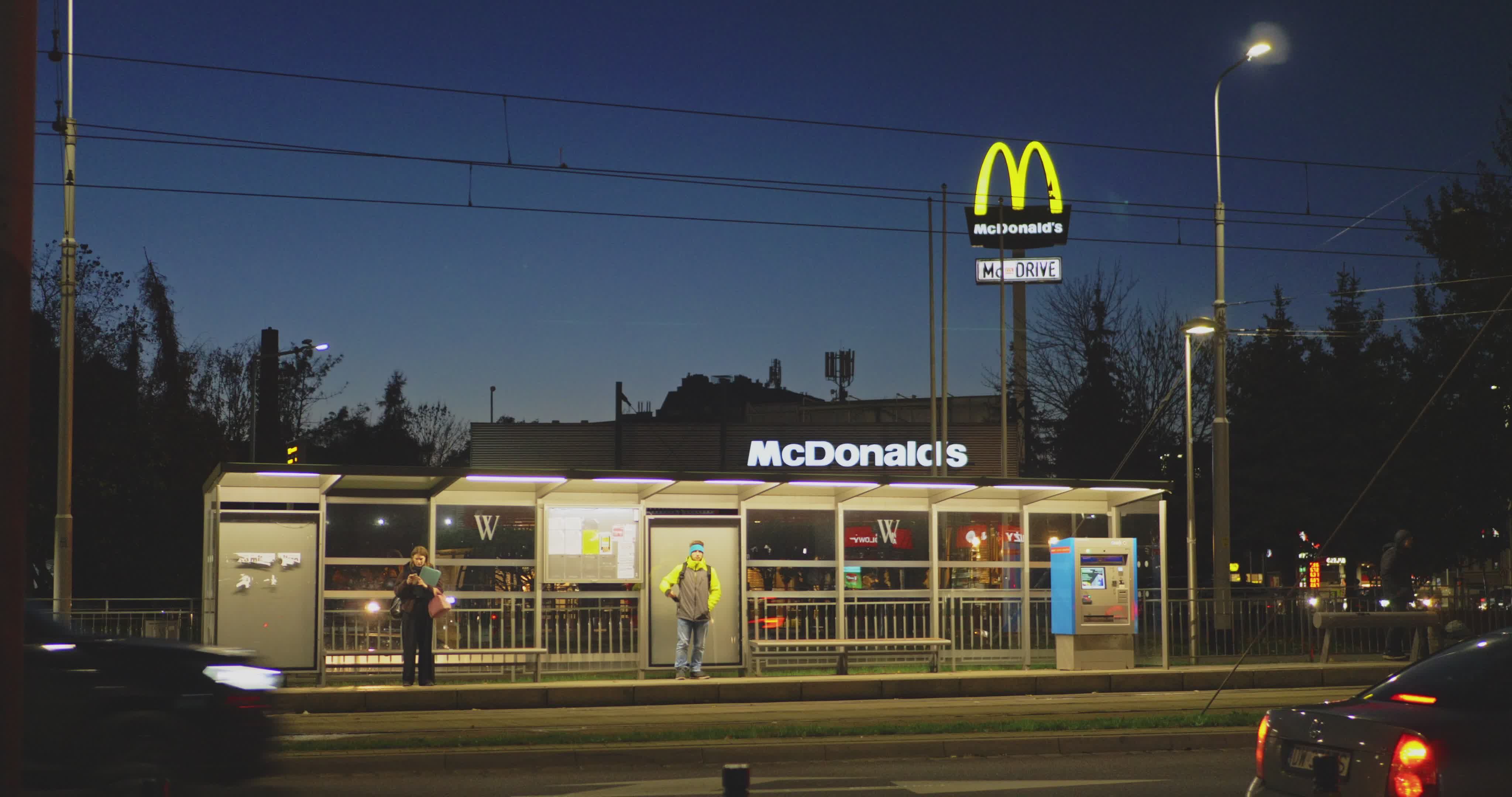 Nighttime McDonald's Drive Thru Scene Free Stock Video Footage, Royalty ...