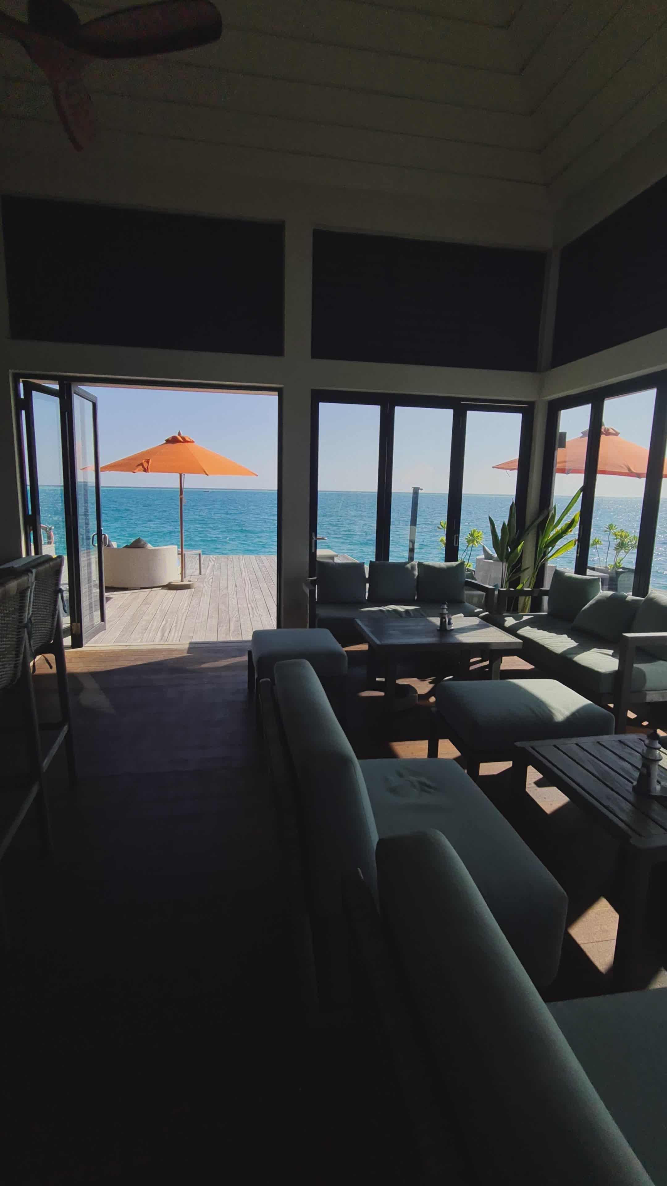 Coastal Lounge Area with Ocean View Free Stock Video Footage, Royalty ...