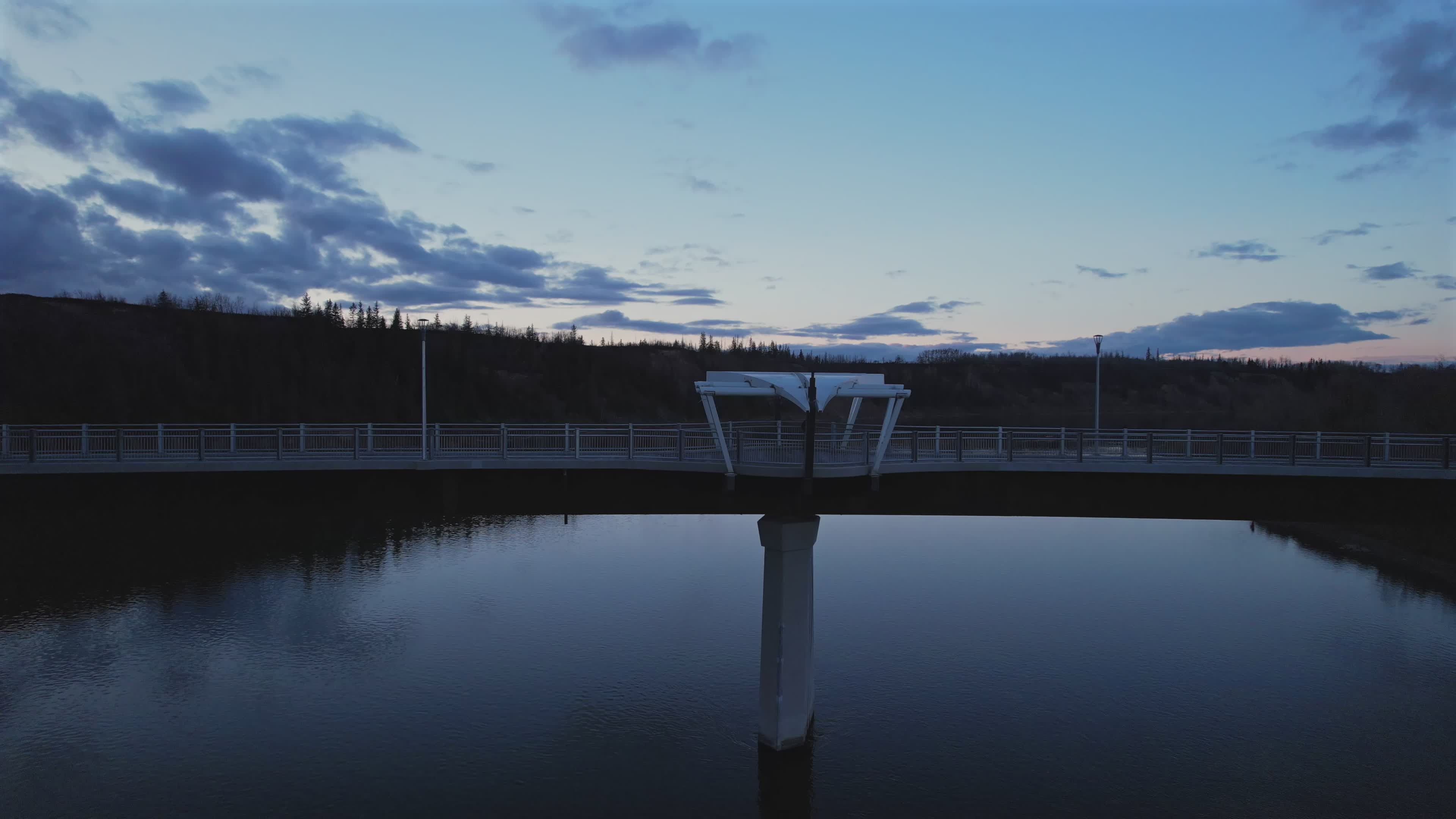 Twilight View of Edmonton's Scenic Footbridge Free Stock Video Footage ...