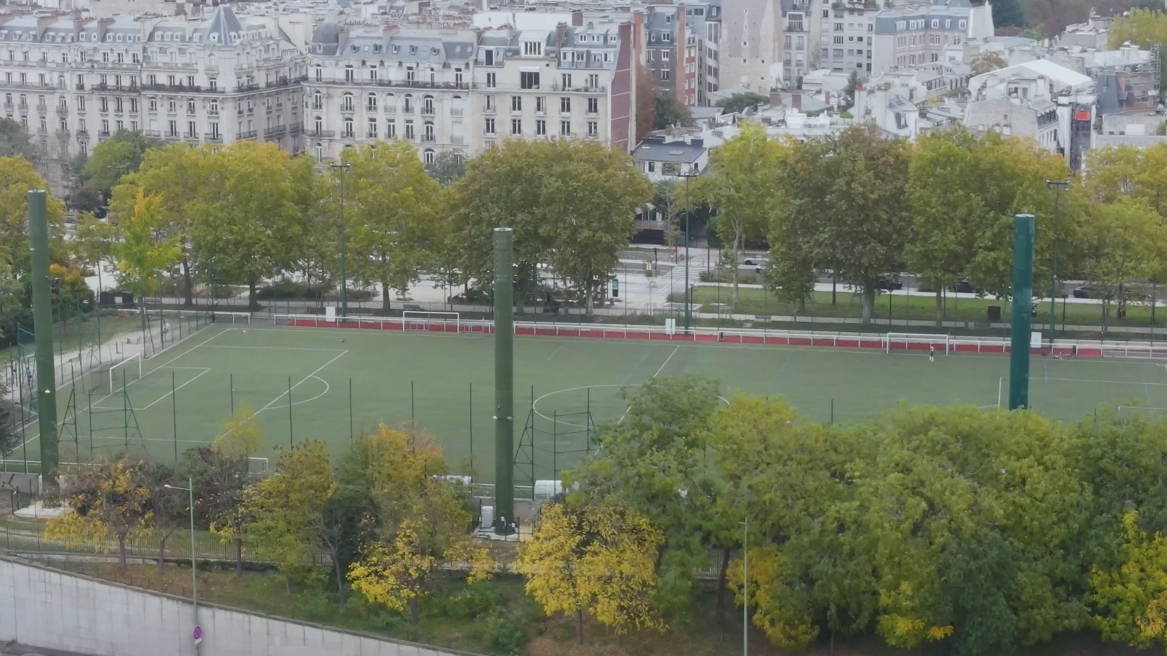 Scenic Paris Soccer Field with Eiffel Tower View Free Stock Video ...