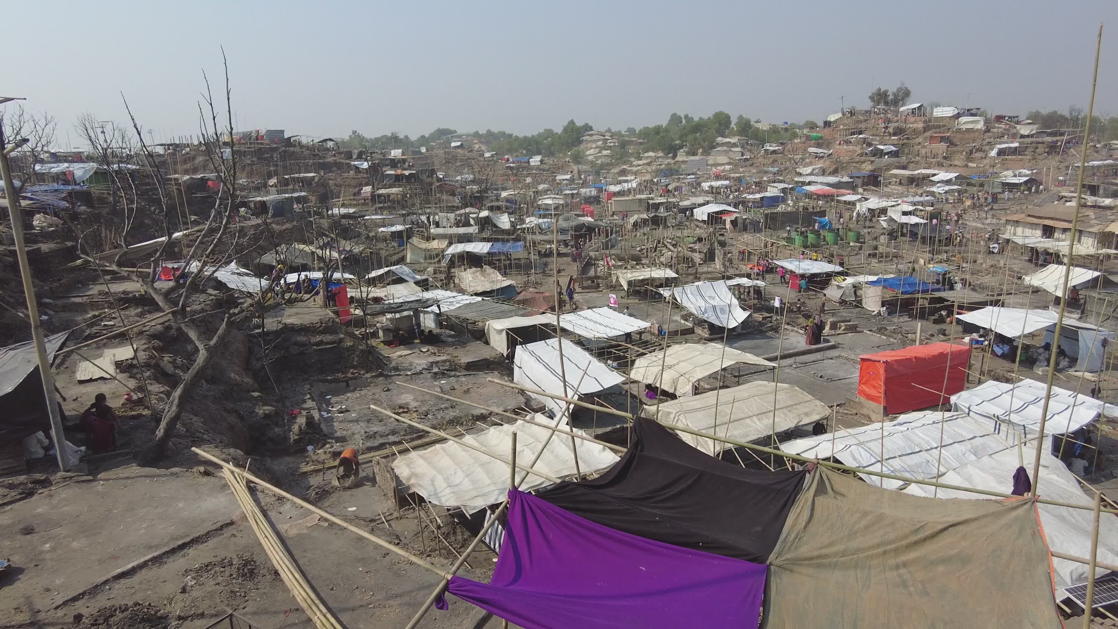 Rohingya Refugee Camp Aerial View at Cox's Bazar Free Stock Video ...
