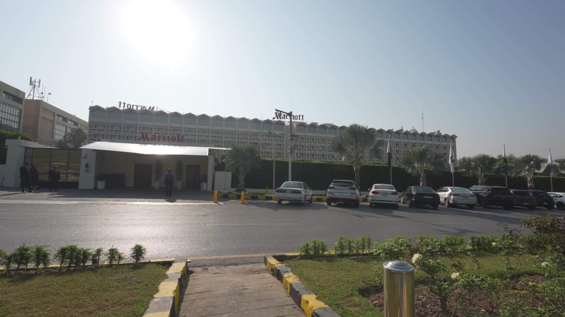 Islamabad Marriott Hotel Front Entrance View Free Stock Video Footage ...