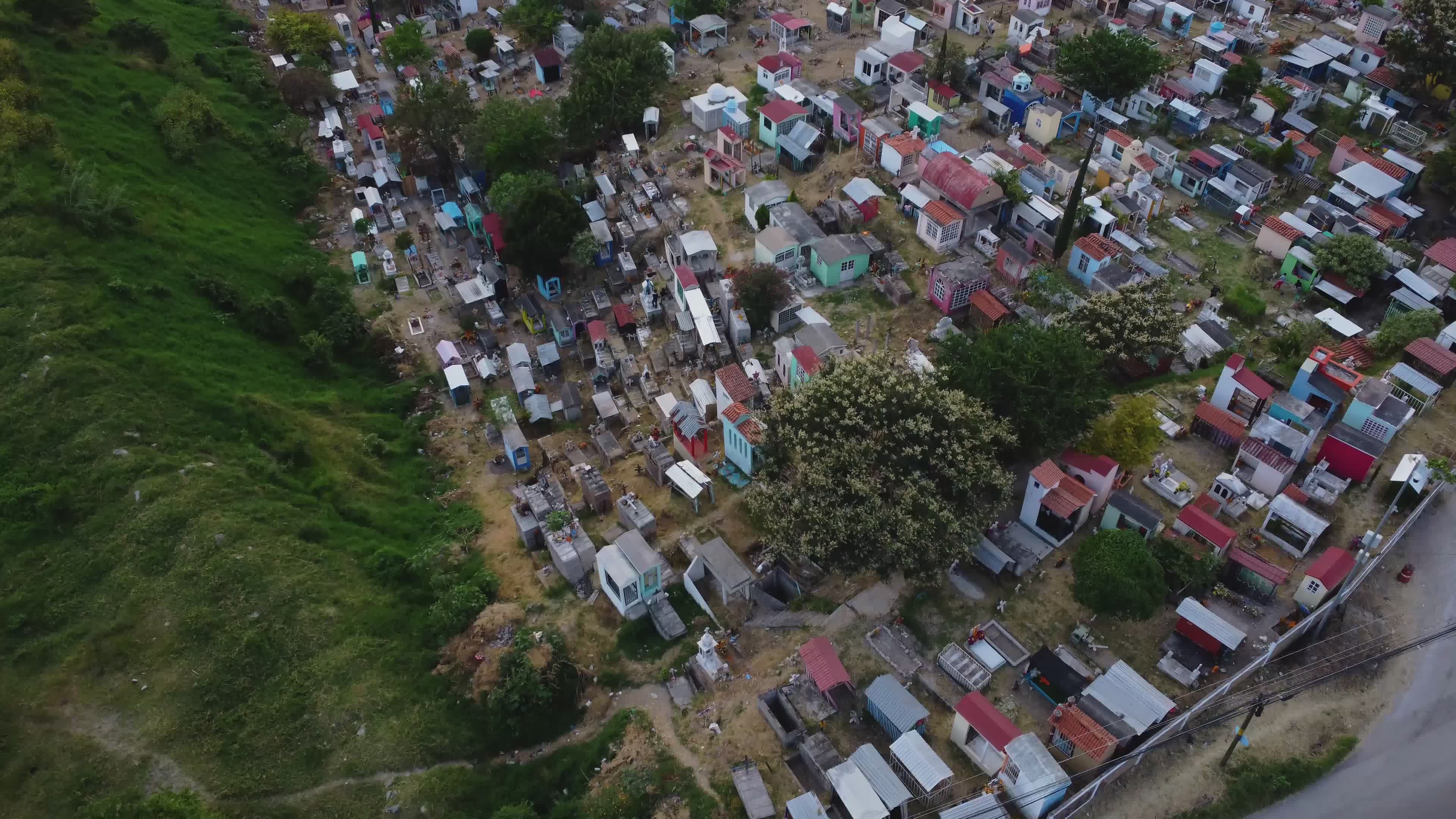 Bird's Eye View of Mexican Cemetery in Chilpancingo Free Stock Video ...