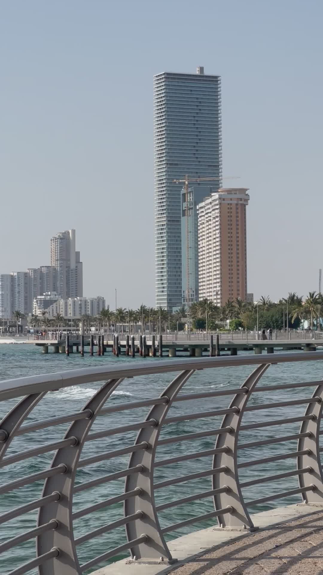 Scenic View of Jeddah Waterfront Skyline Free Stock Video Footage ...