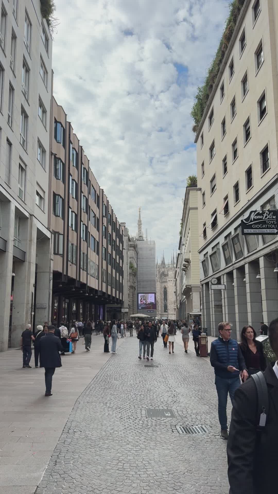 Milan Street View with Duomo in Distance Free Stock Video Footage ...