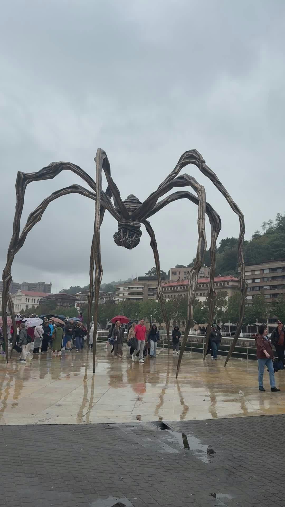 Majestic Spider Sculpture in Bilbao Outdoor Display Free Stock Video ...