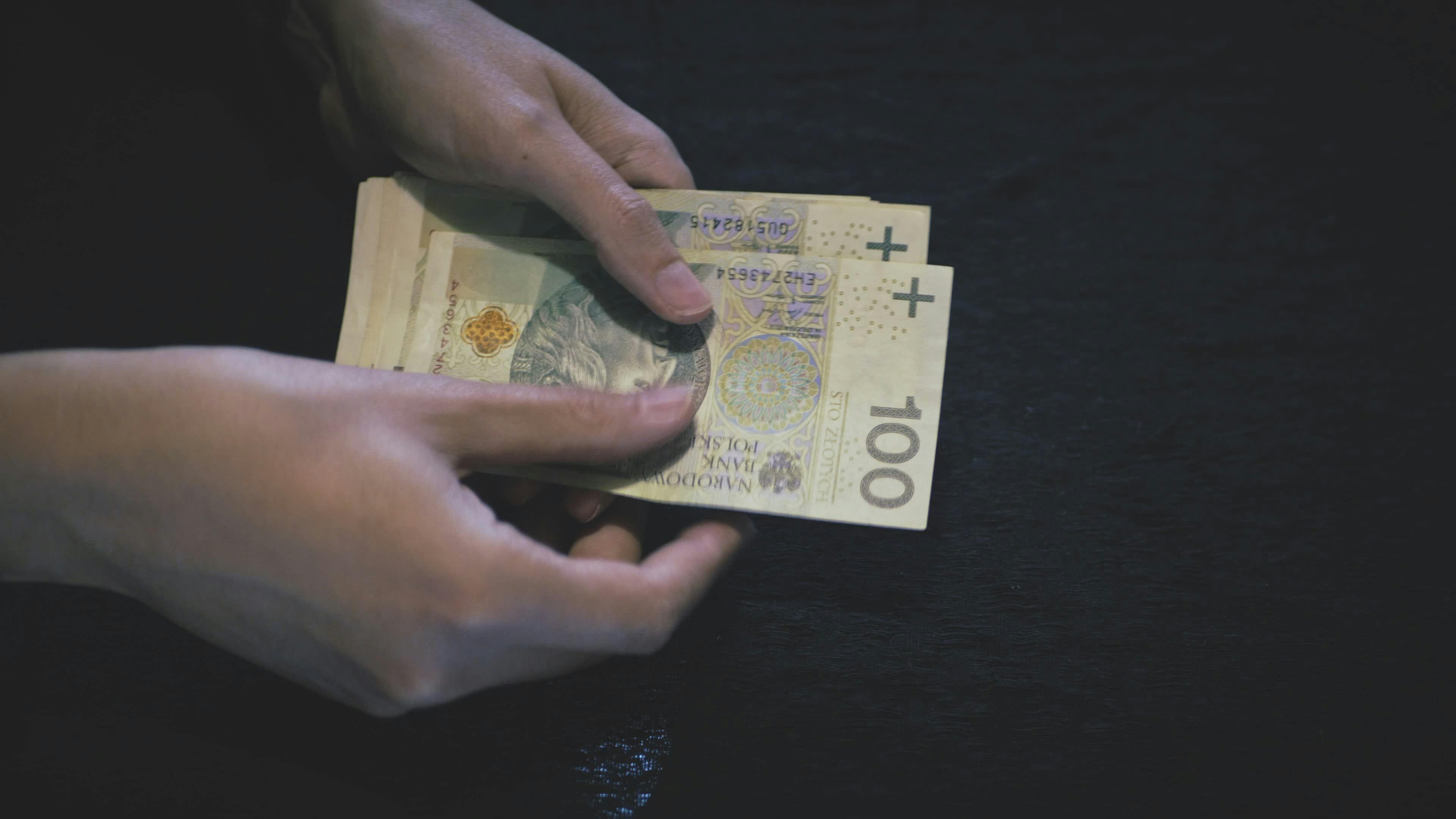 Counting Currency Notes in Hand Close Up Free Stock Video Footage ...