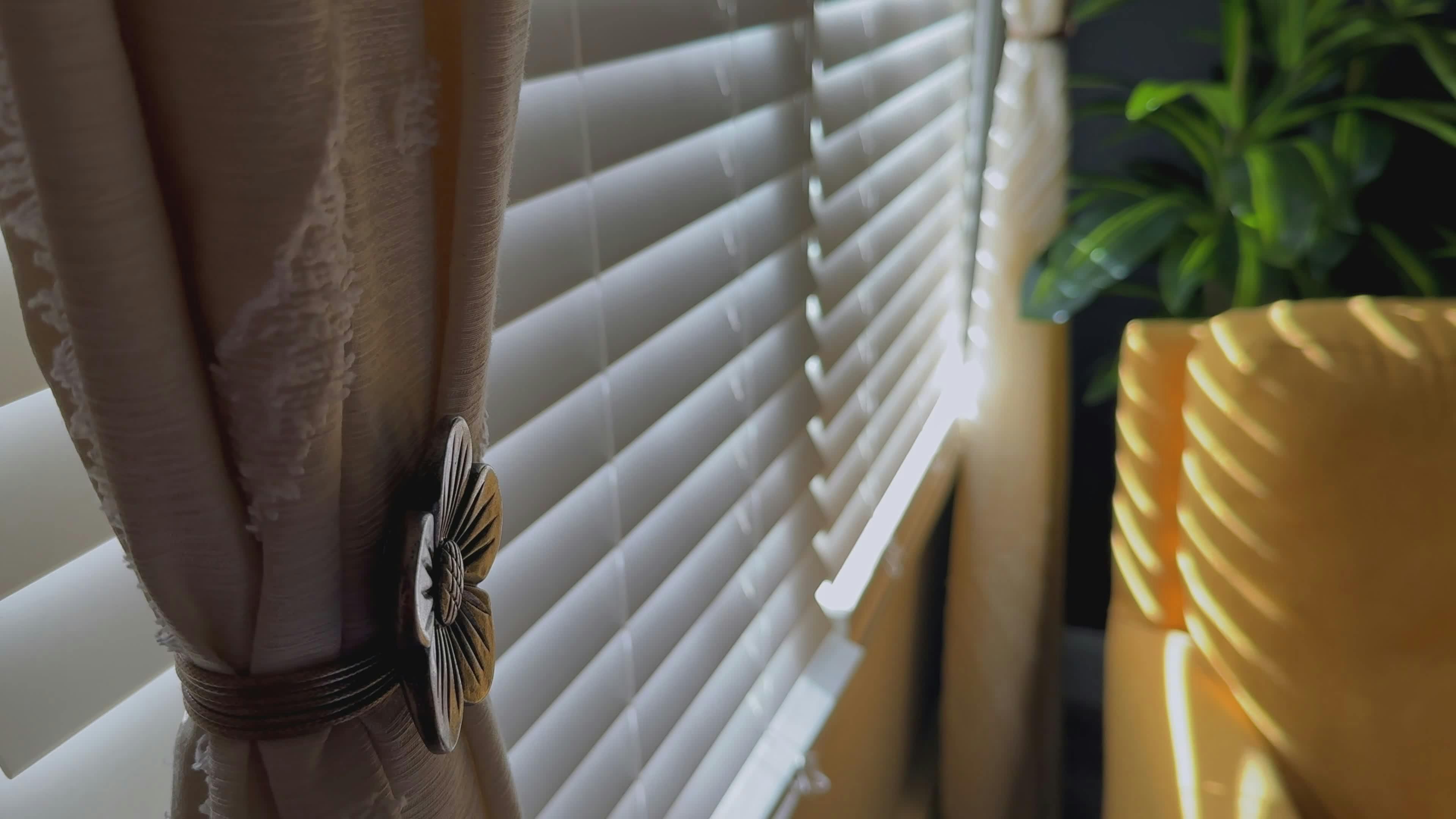 Cozy Indoor Scene with Sunlit Blinds and Chair Free Stock Video Footage ...