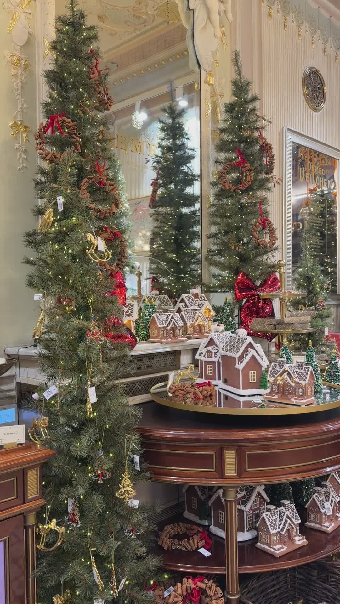 Festive Christmas Display with Gingerbread Houses Free Stock Video ...