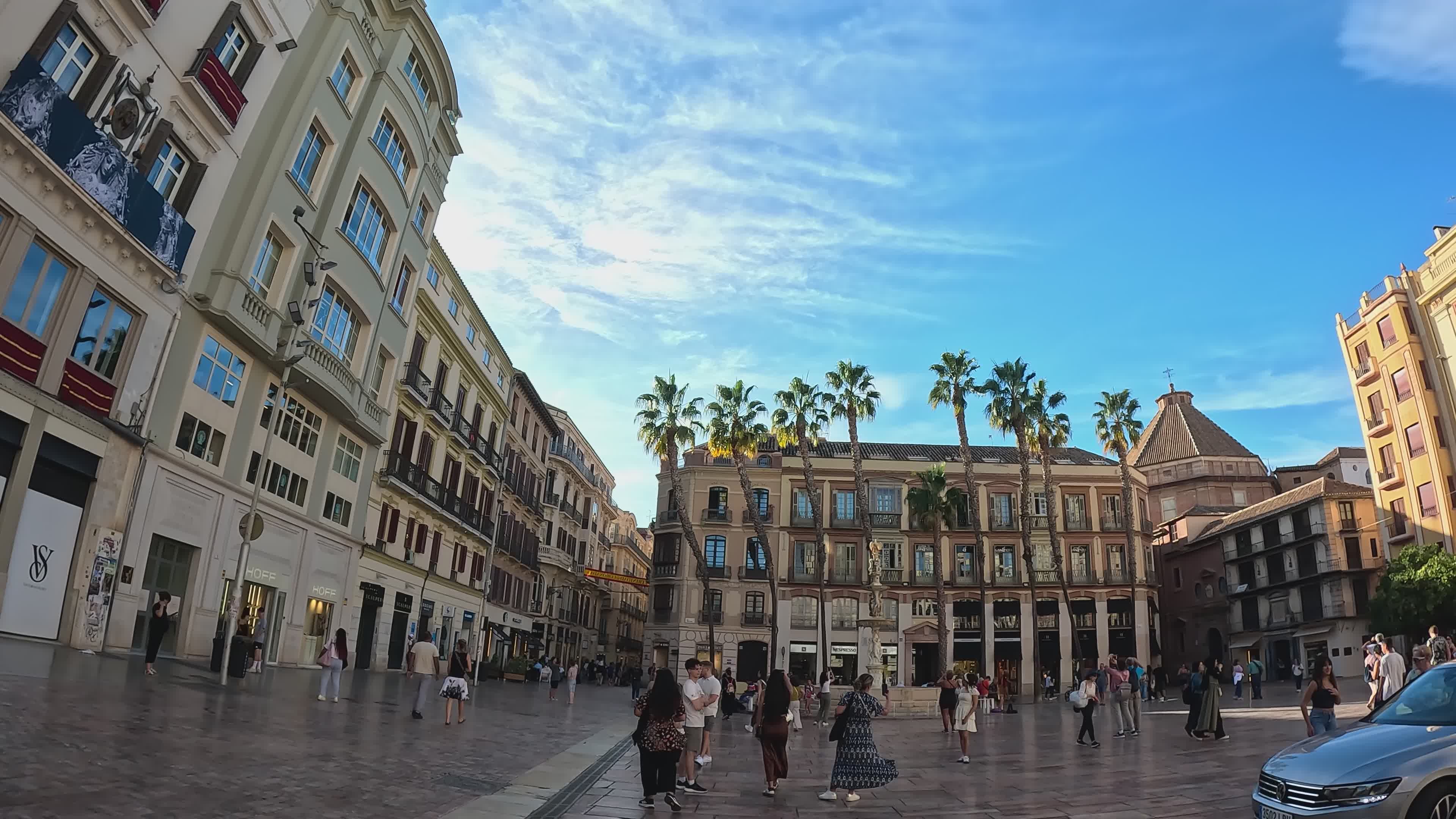 Vibrant Plaza in Historic Malaga City Center Free Stock Video Footage ...