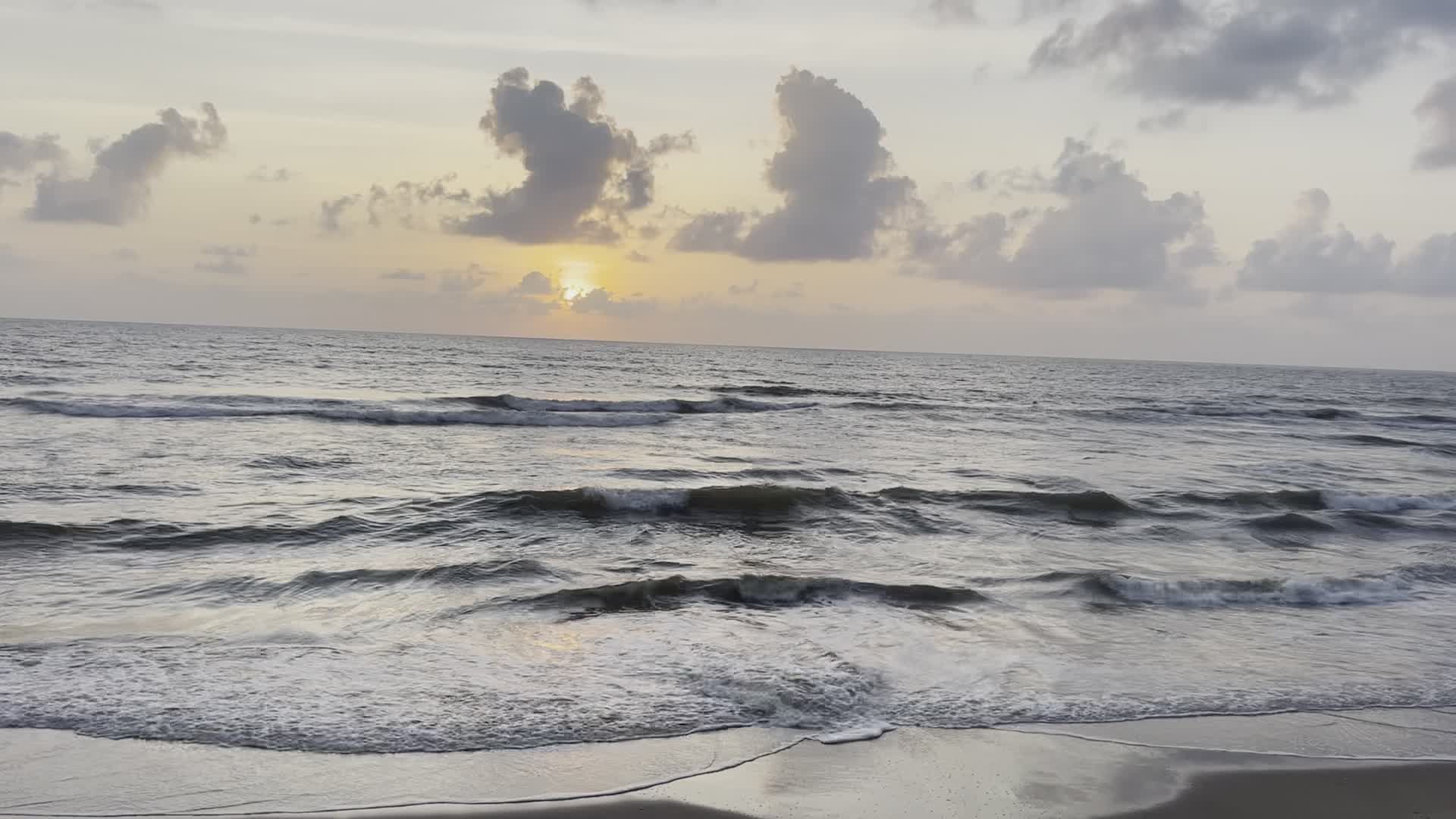 Serene Sunset at Goa Beach with Waves Free Stock Video Footage, Royalty ...
