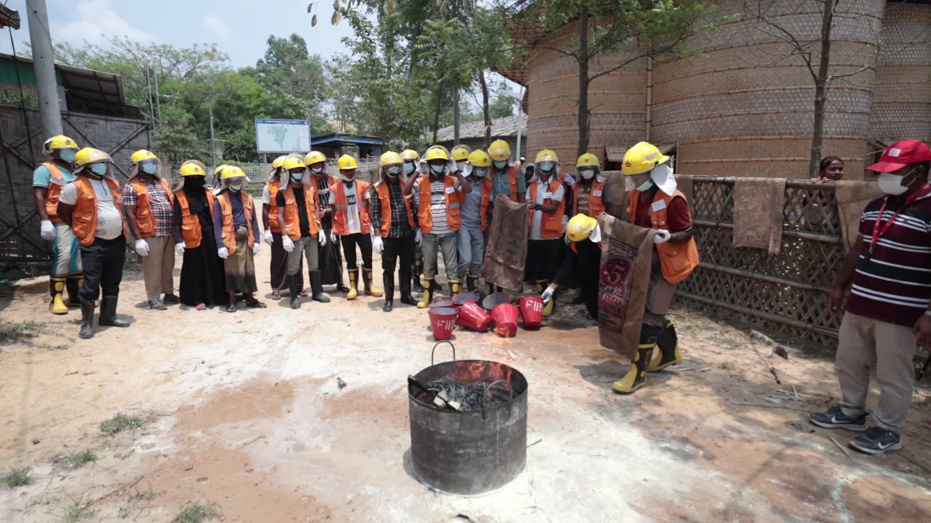 Fire Safety Training in Rohingya Refugee Camp Free Stock Video Footage ...