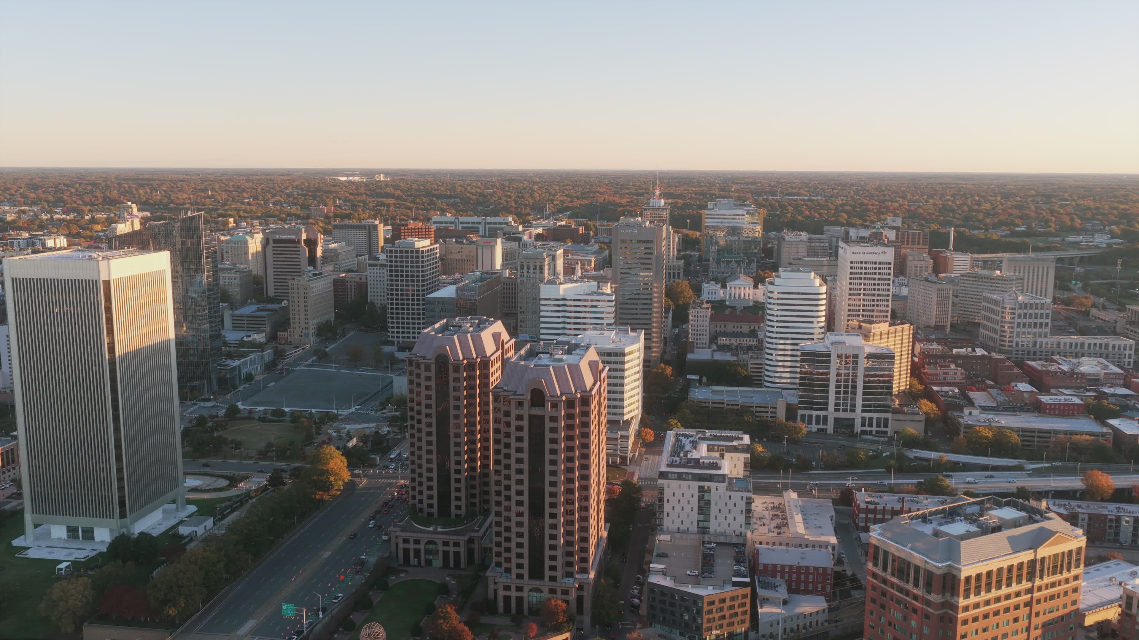 Aerial Drone View of Downtown Richmond Free Stock Video Footage ...