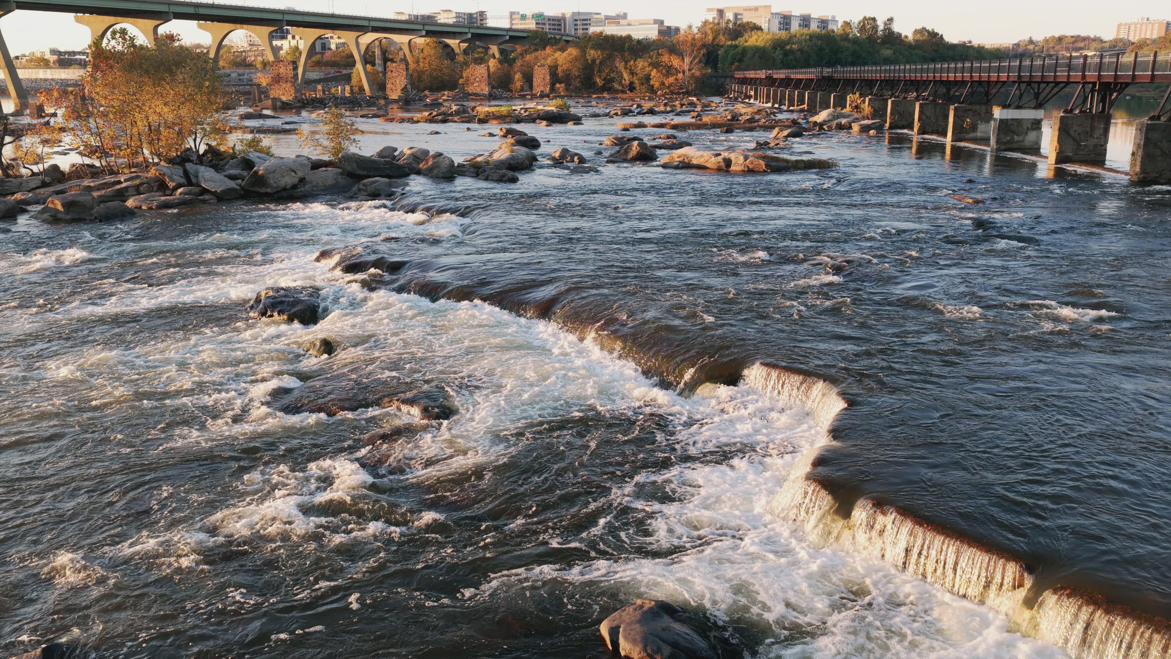 Stunning Aerial View of Richmond Rapids Free Stock Video Footage ...