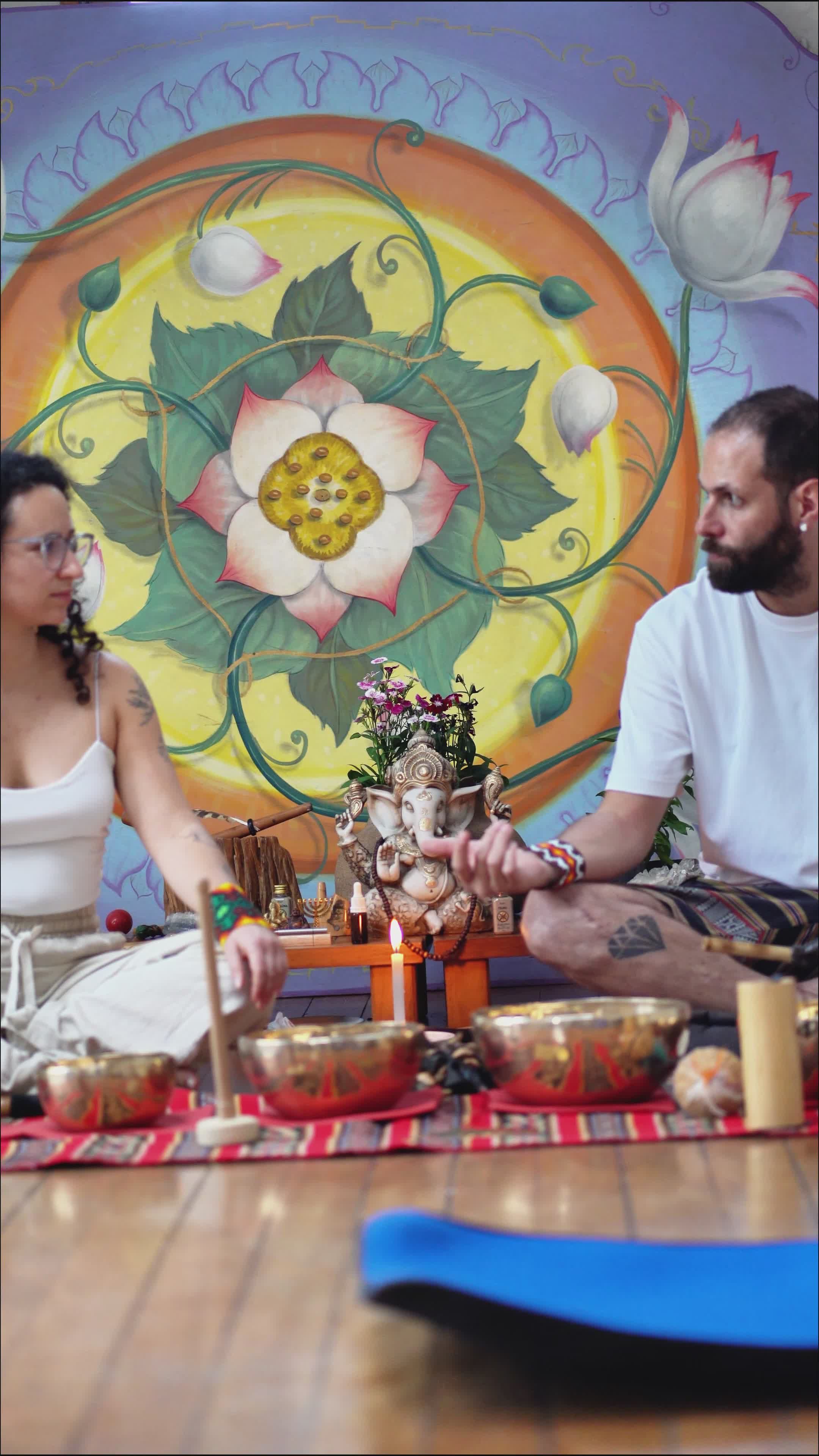 Tranquil Meditation Ritual with Ganesha Statue Free Stock Video Footage ...