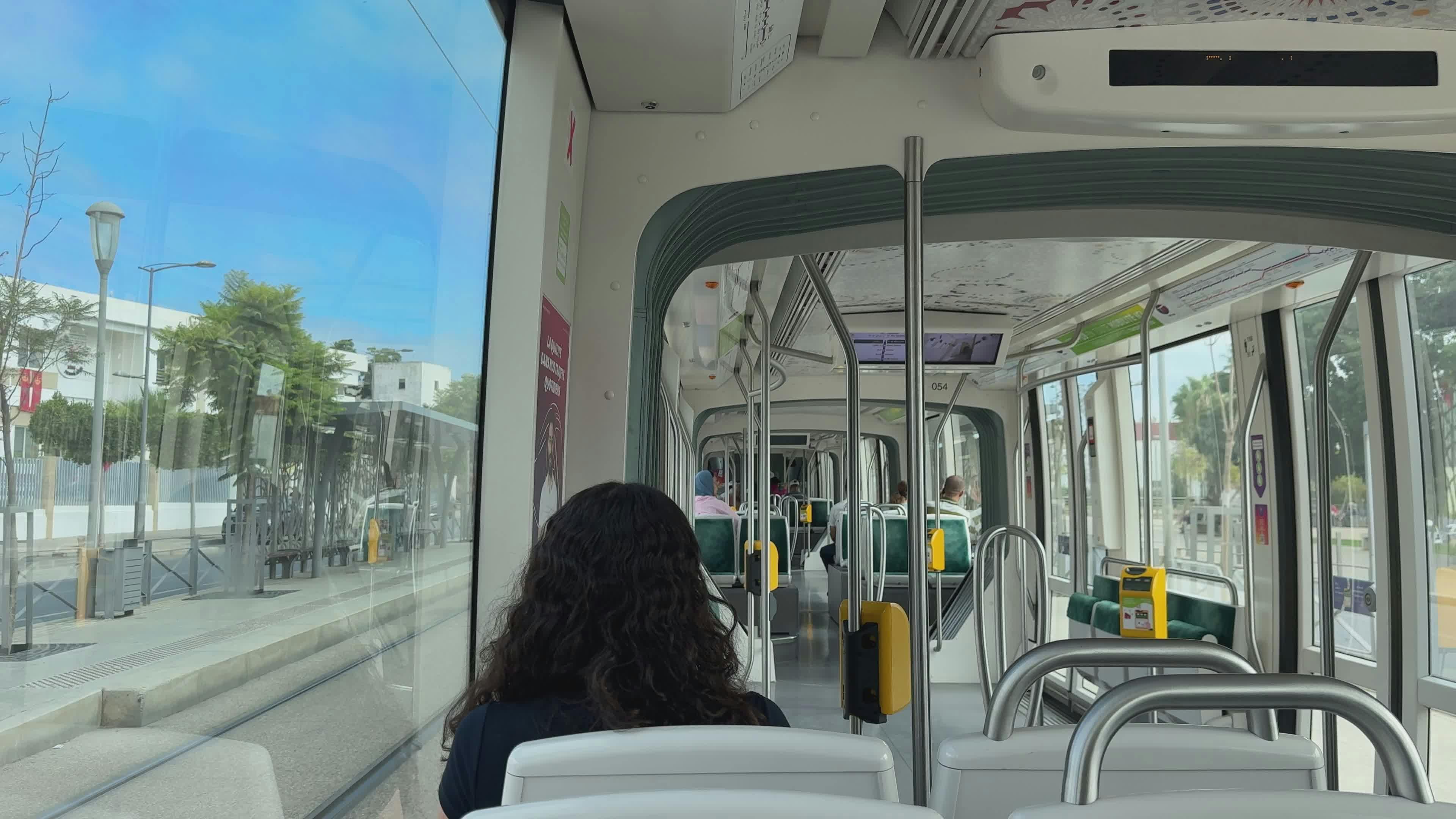 Inside View of Tramway Journey in Rabat, Morocco Free Stock Video ...