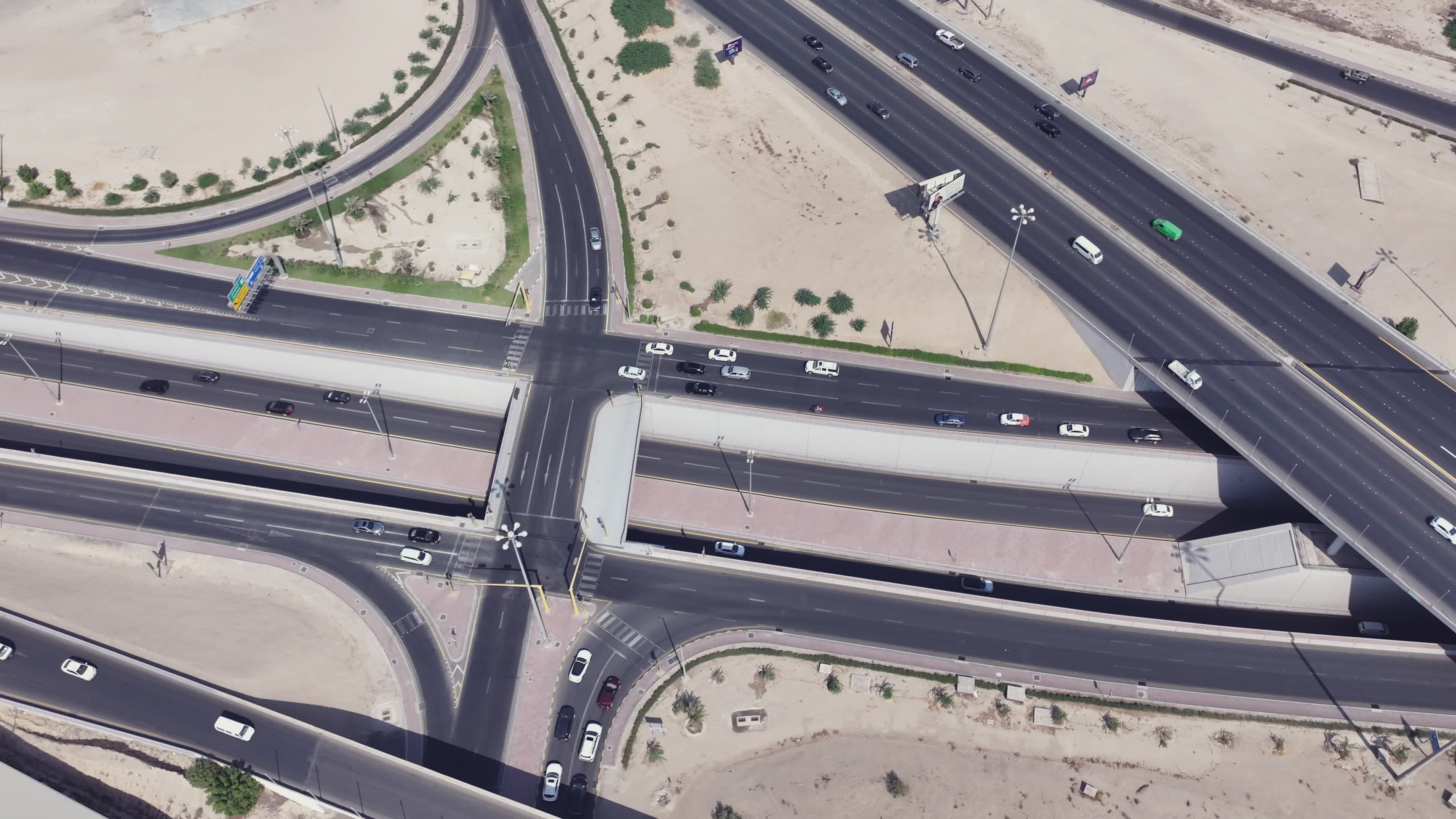 Aerial View of Kuwait City Highway Infrastructure Free Stock Video ...