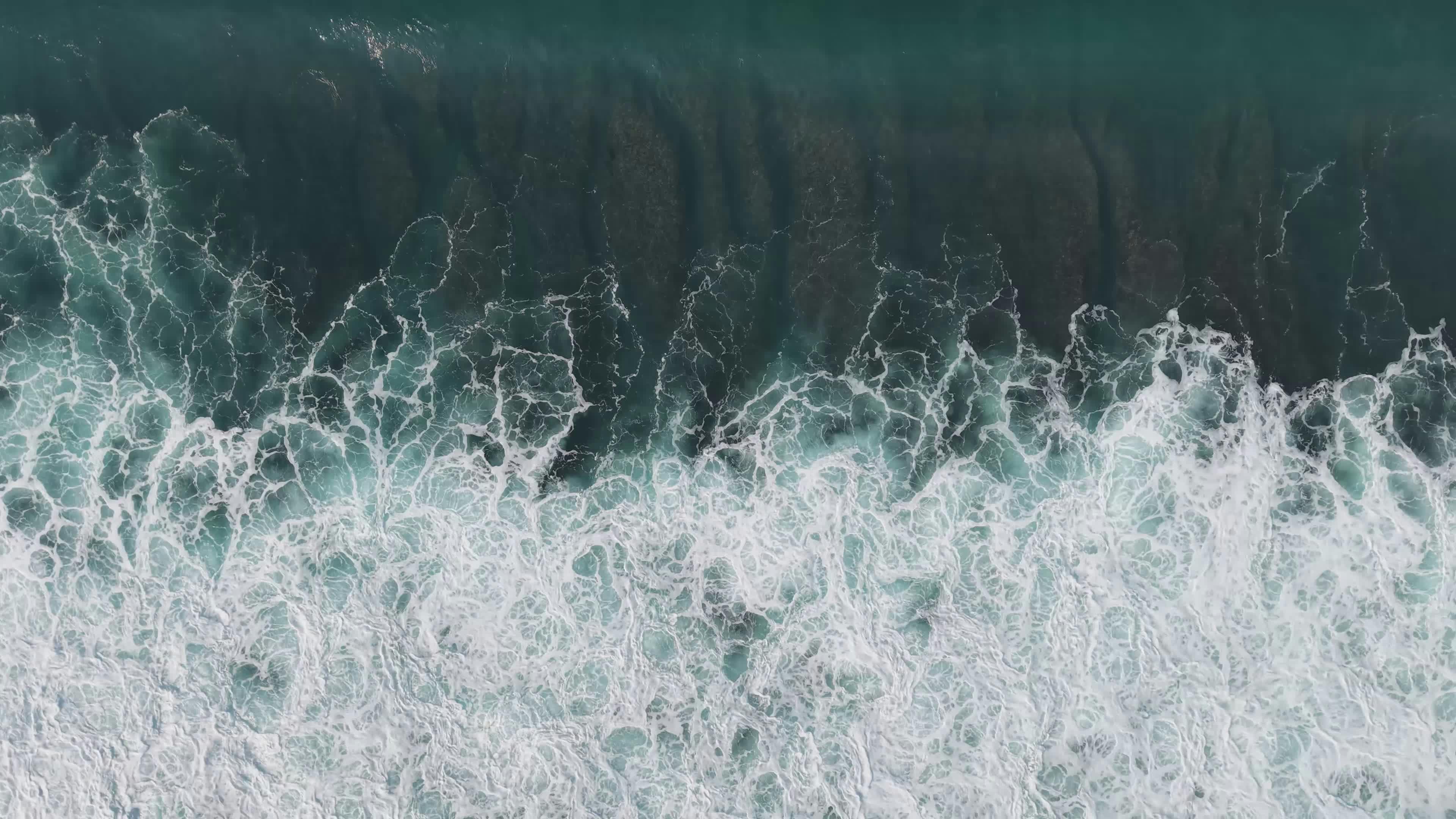 Dynamic Aerial View of Ocean Waves from Above Free Stock Video Footage ...