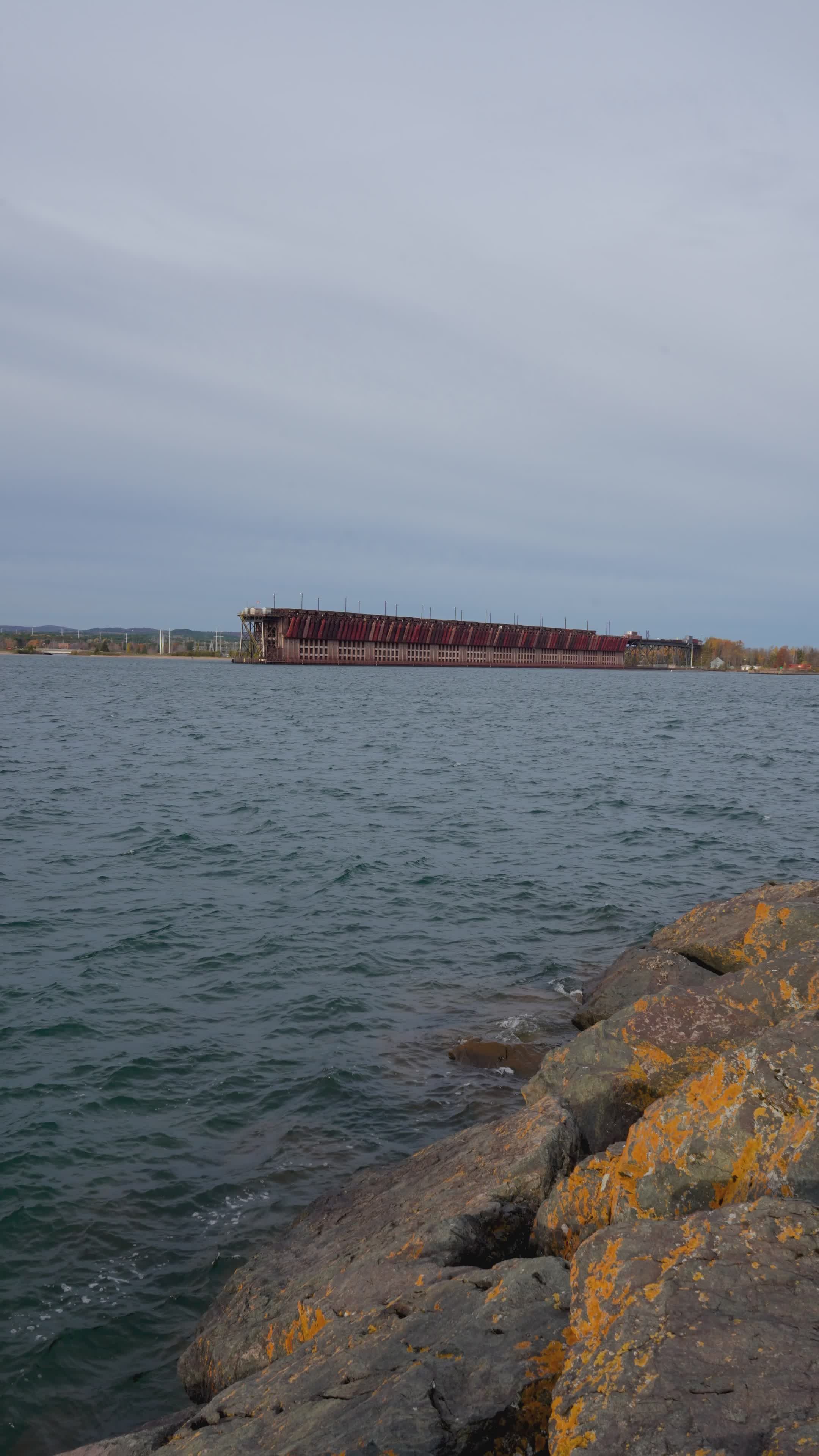 Historic Ore Dock on Lake Superior Shoreline Free Stock Video Footage ...