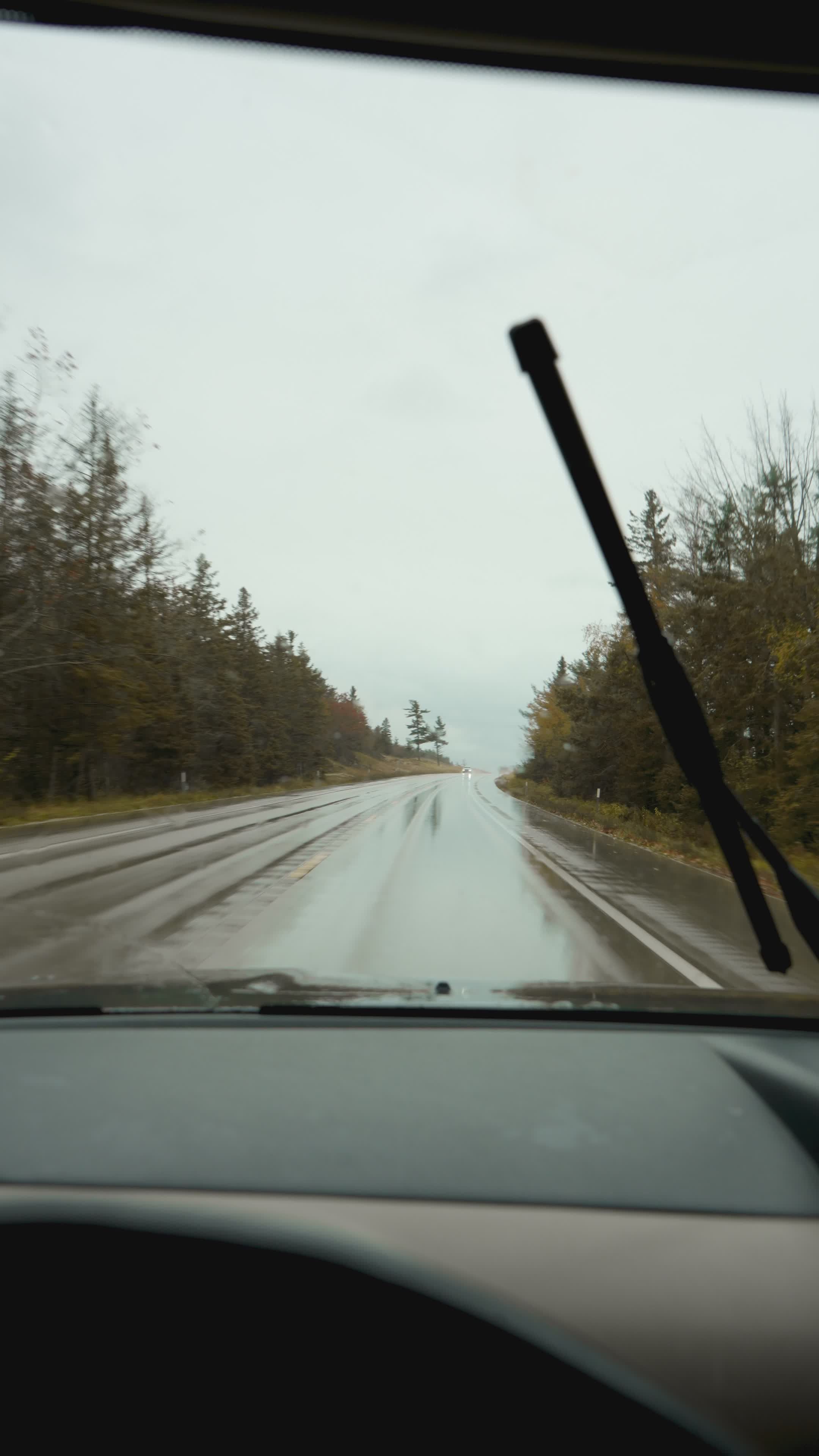 Autumn Drive Through Rainy Michigan Road Free Stock Video Footage ...