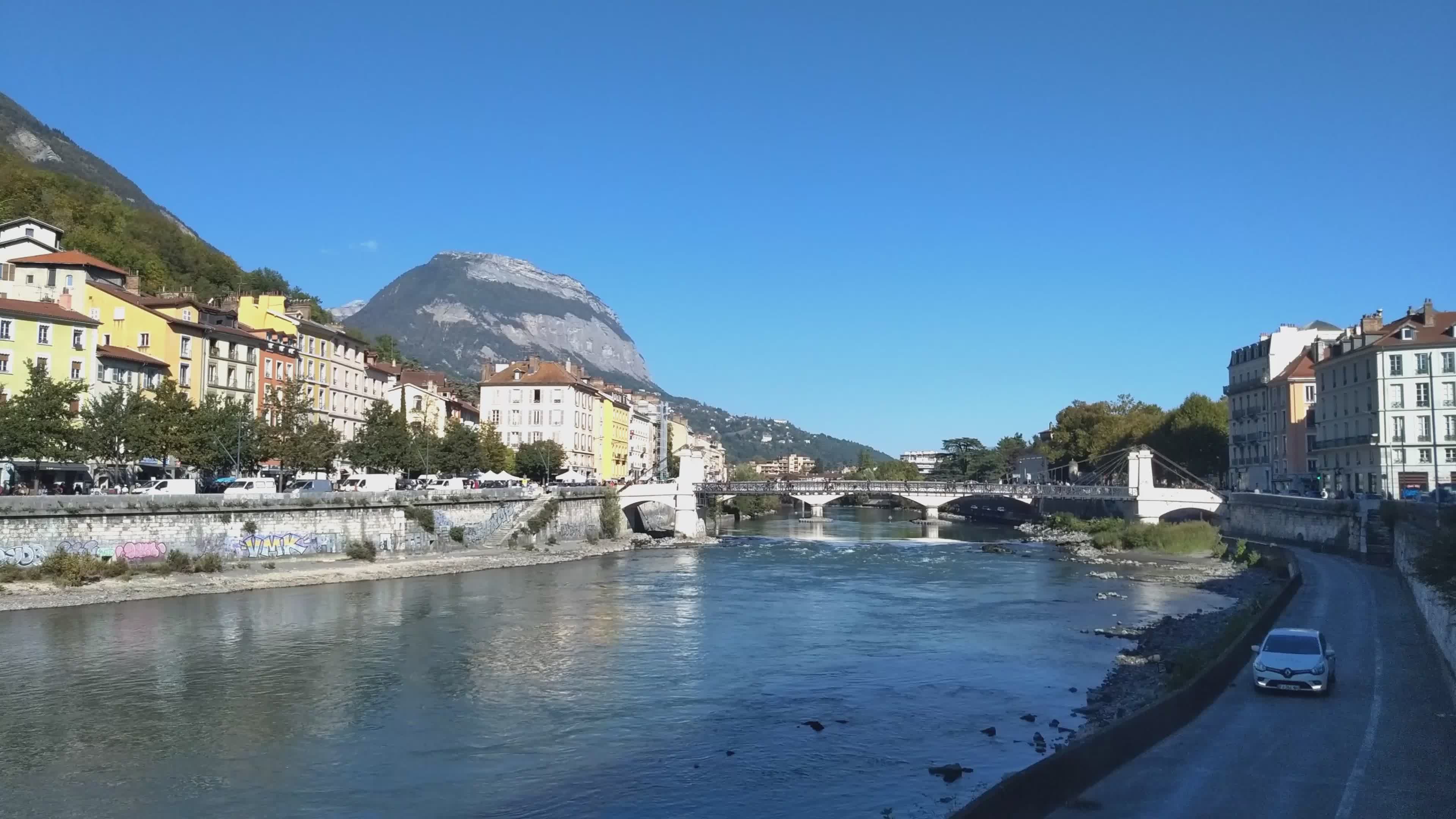 Scenic View of Isère River in Grenoble, France Free Stock Video Footage ...