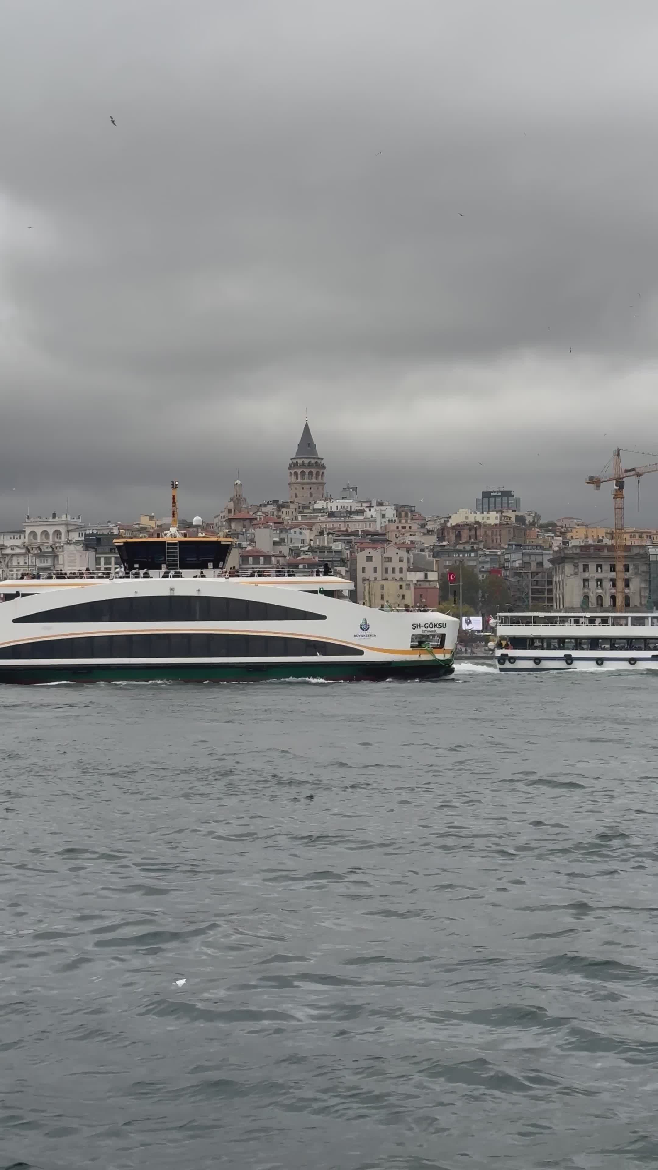 Scenic View of Galata Tower and Ferry in Istanbul Free Stock Video ...