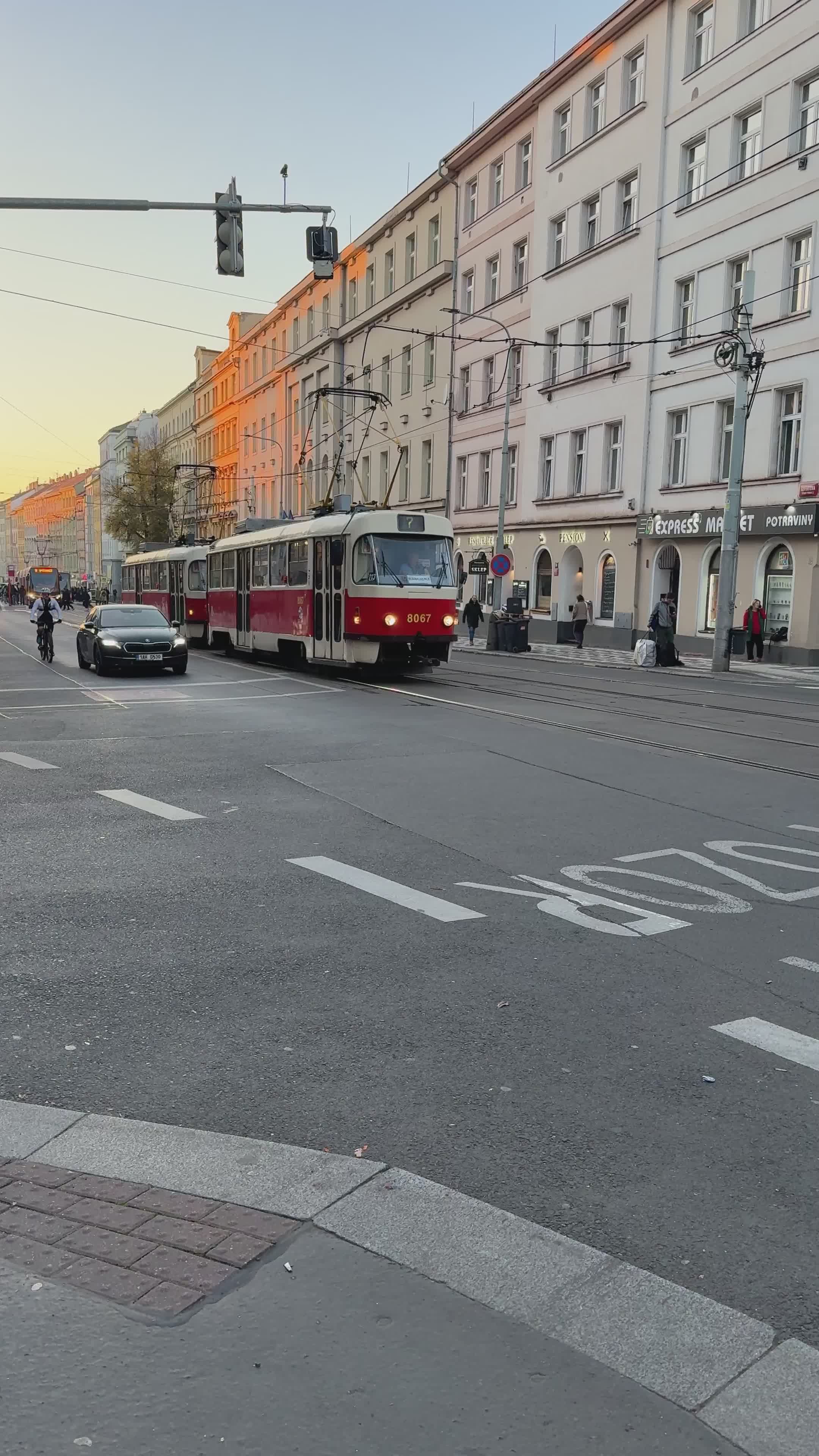 Historic Red Tram on European City Street Free Stock Video Footage ...