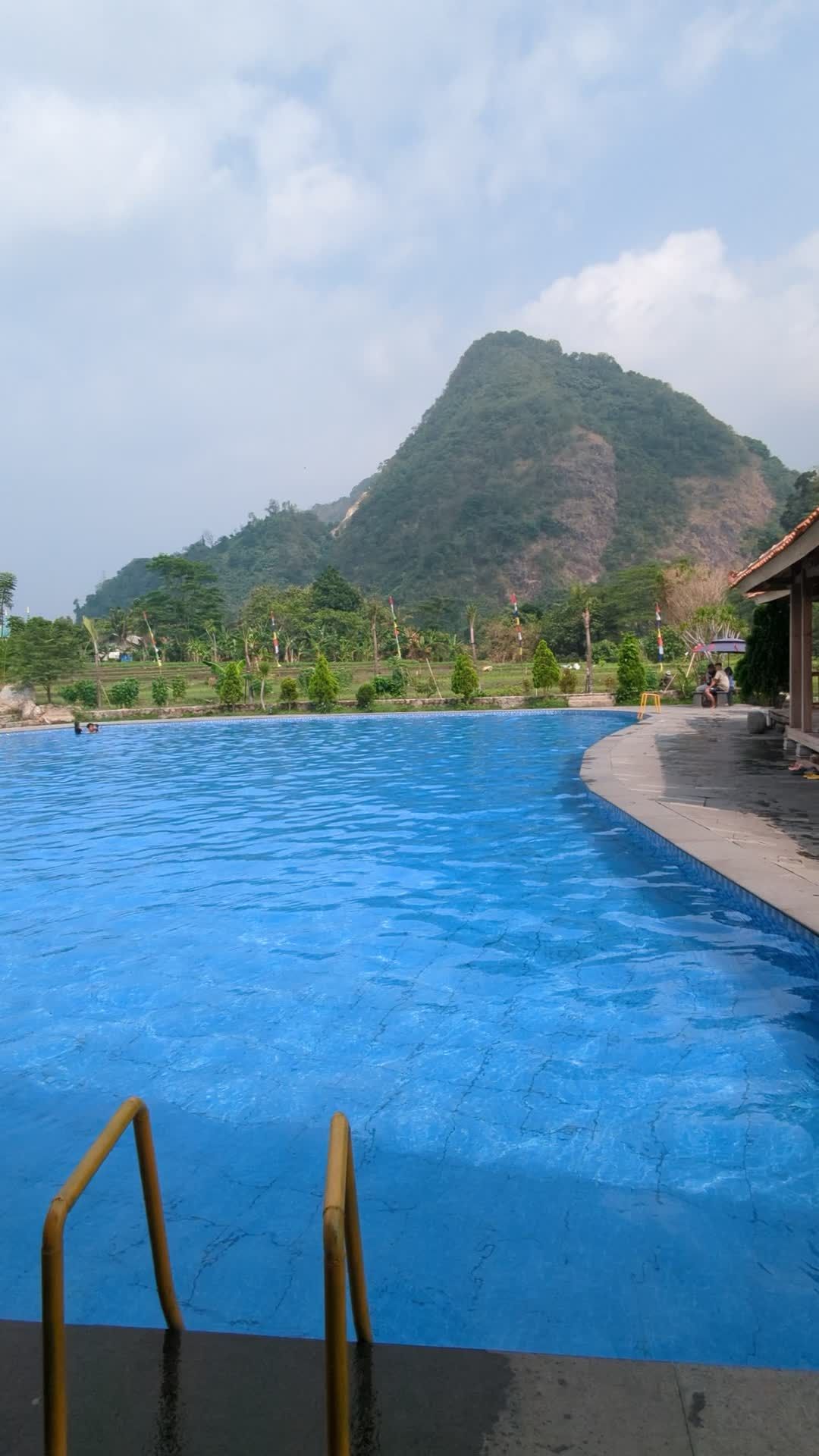 Scenic Mountain View by the Outdoor Pool Free Stock Video Footage ...