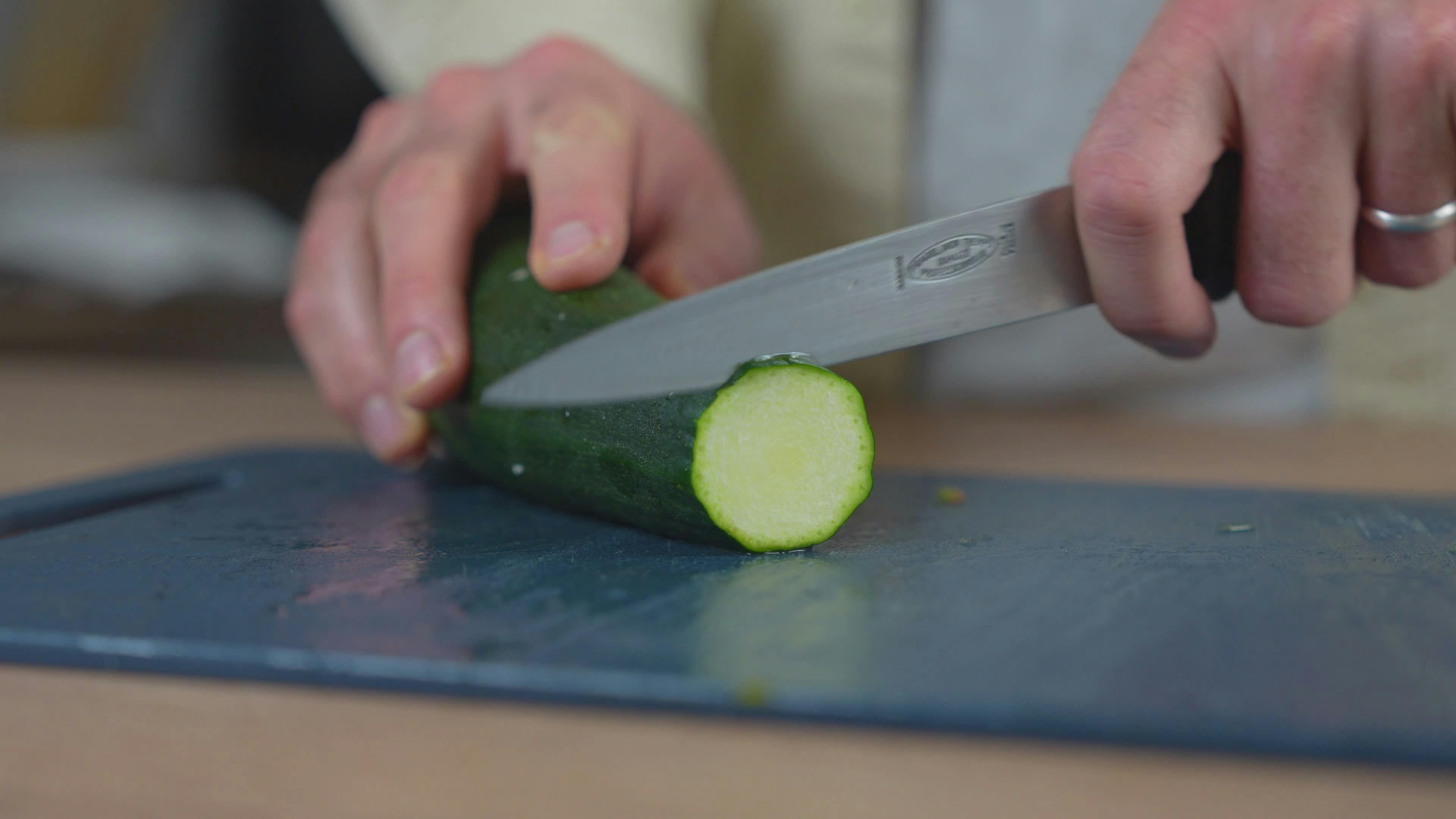Slicing Fresh Courgette on a Cutting Board Free Stock Video Footage ...