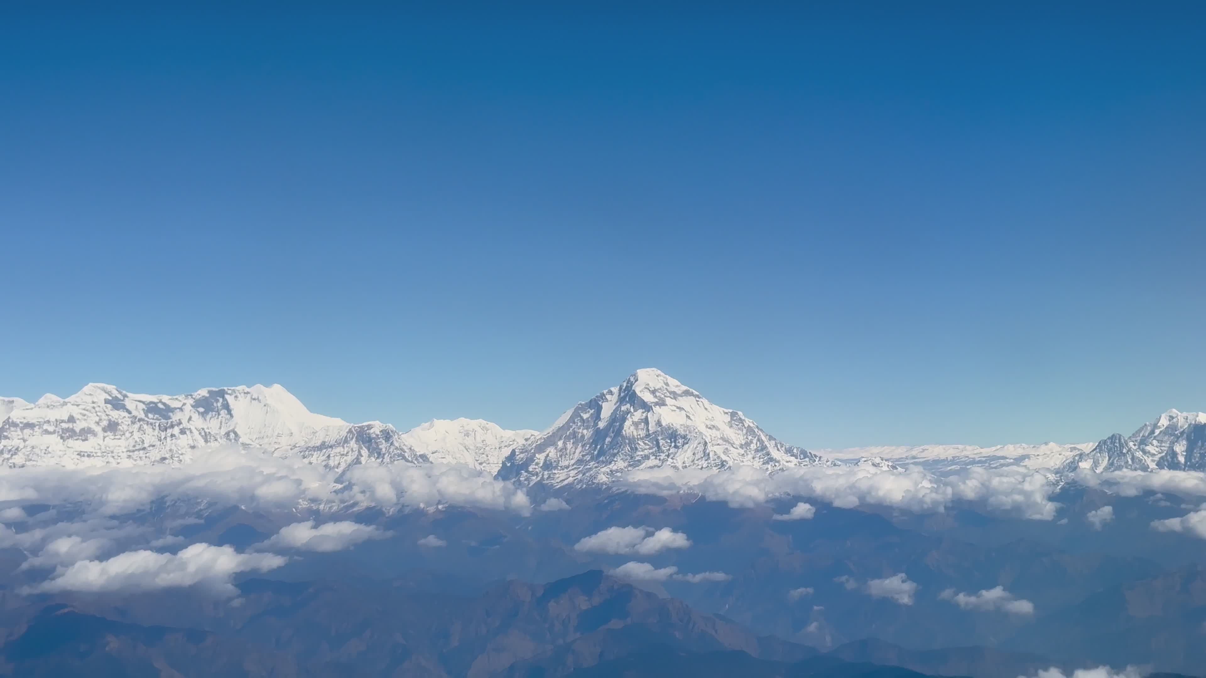 Majestic Himalayan Mountain Range in Clear Skies Free Stock Video ...