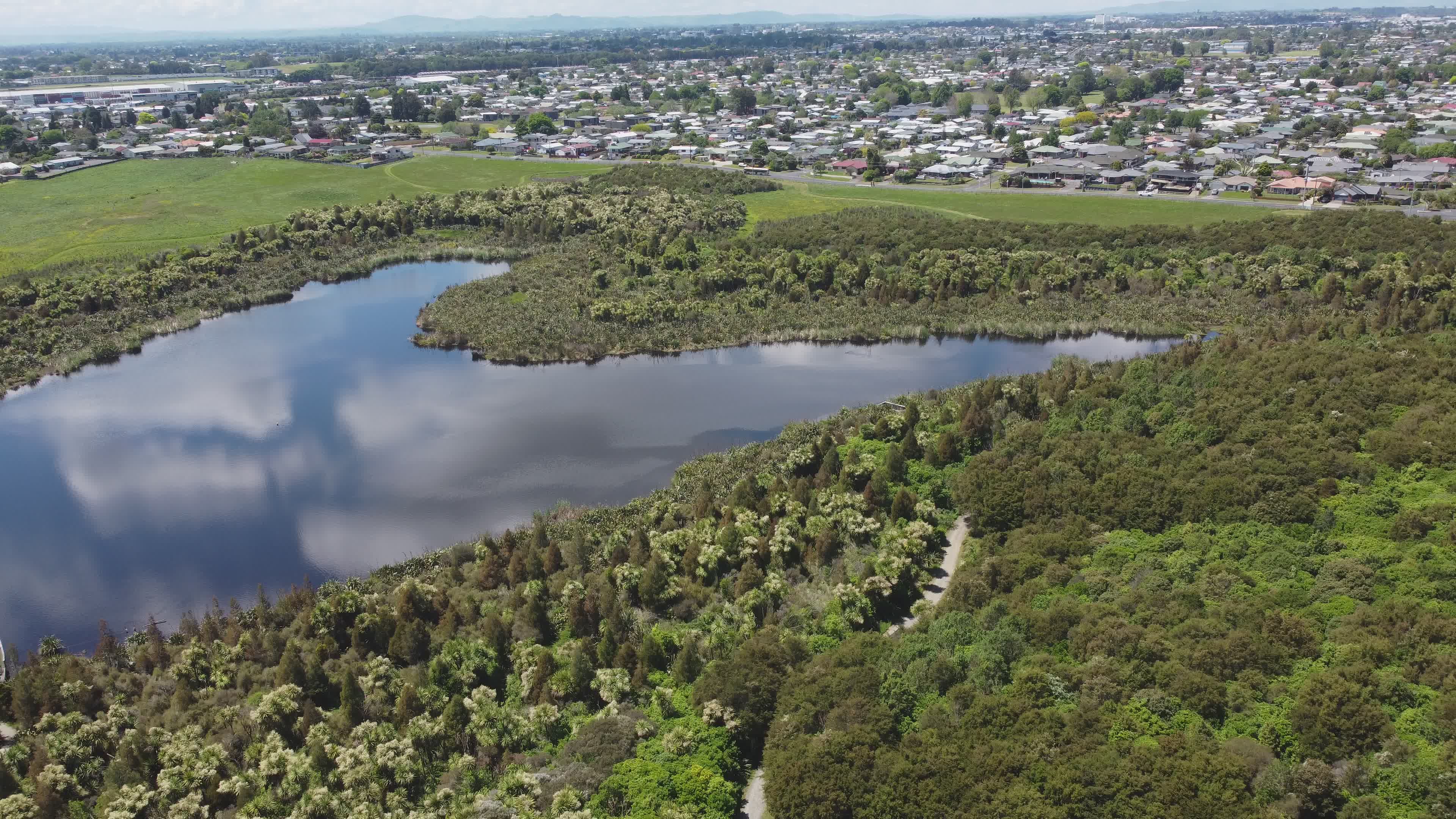 Tranquil Aerial View of Lake in Hamilton, NZ Free Stock Video Footage ...