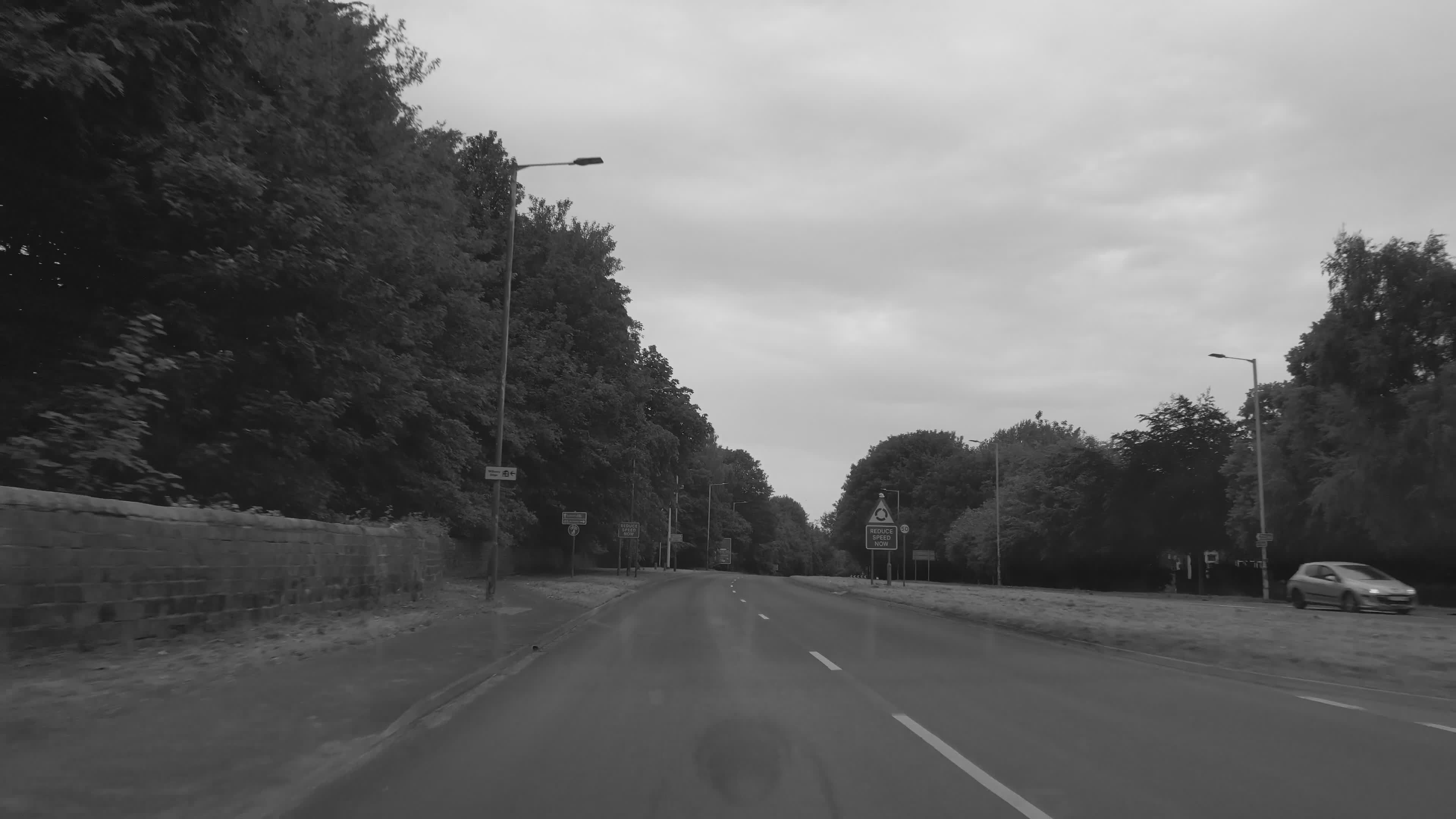 Scenic Drive Through Rural Road in Black and White Free Stock Video ...