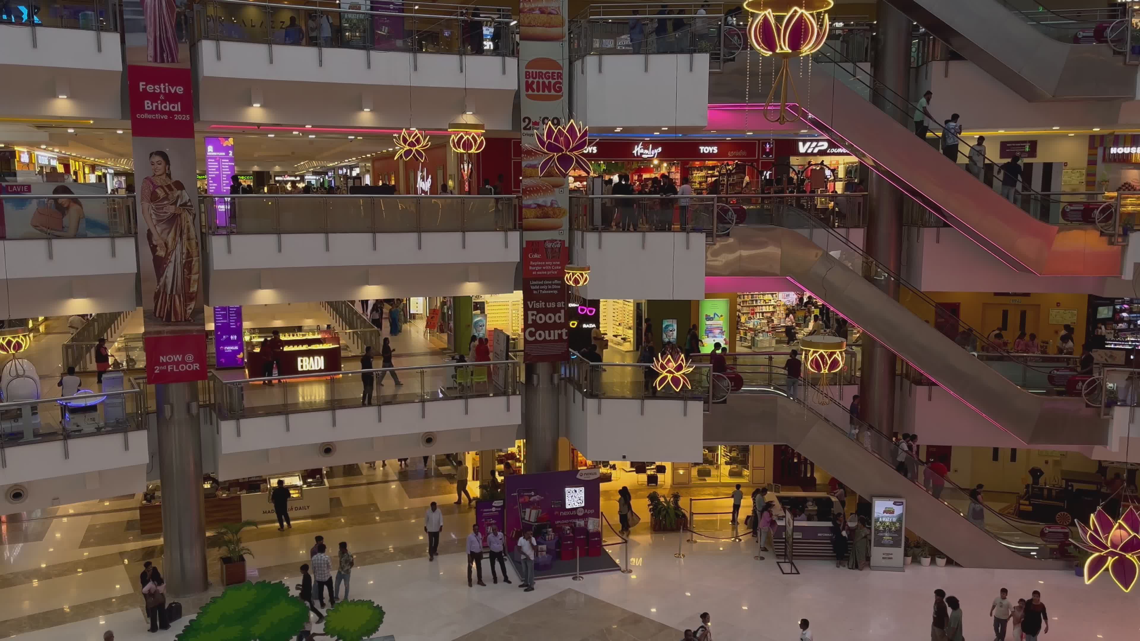 Vibrant Shopping Mall Interior with Busy Shoppers Free Stock Video ...