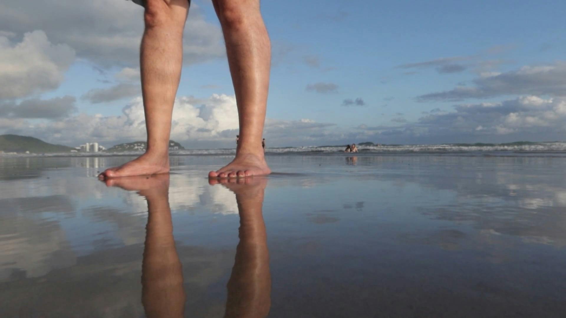 A Reflection Of A Persons Feet Over Water · Free Stock Video
