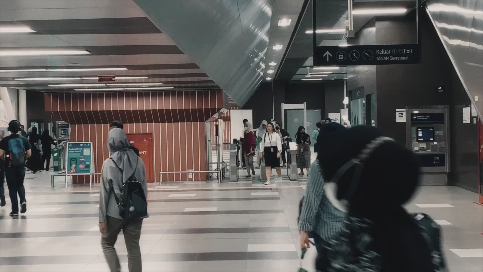Busy Underground Metro Station Walkway Free Stock Video Footage ...