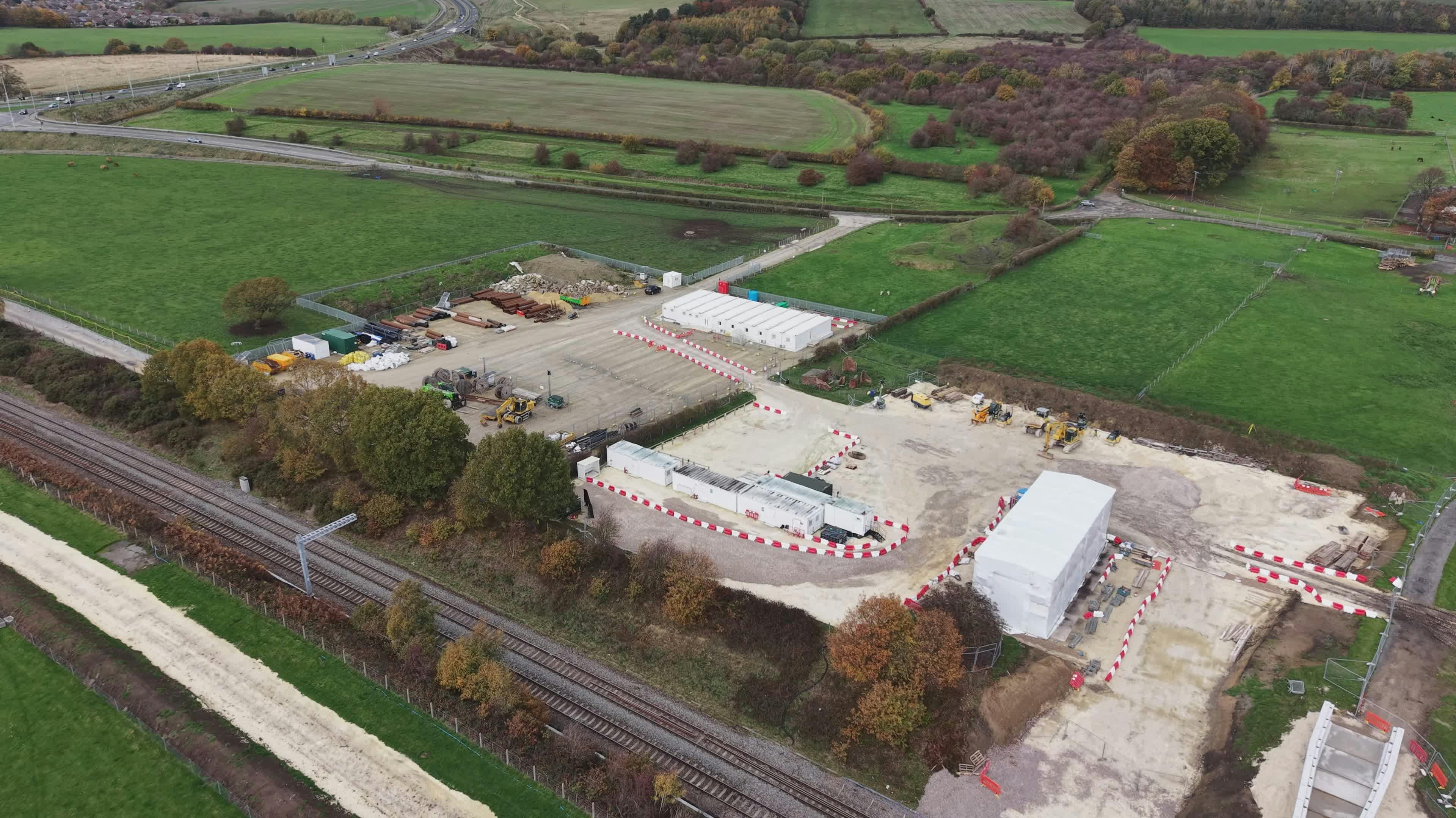 Aerial View of Rural Construction Site Free Stock Video Footage ...