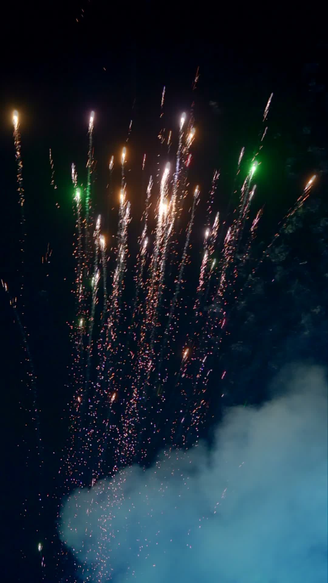 Vibrant Nighttime Fireworks Display in Sky Free Stock Video Footage ...