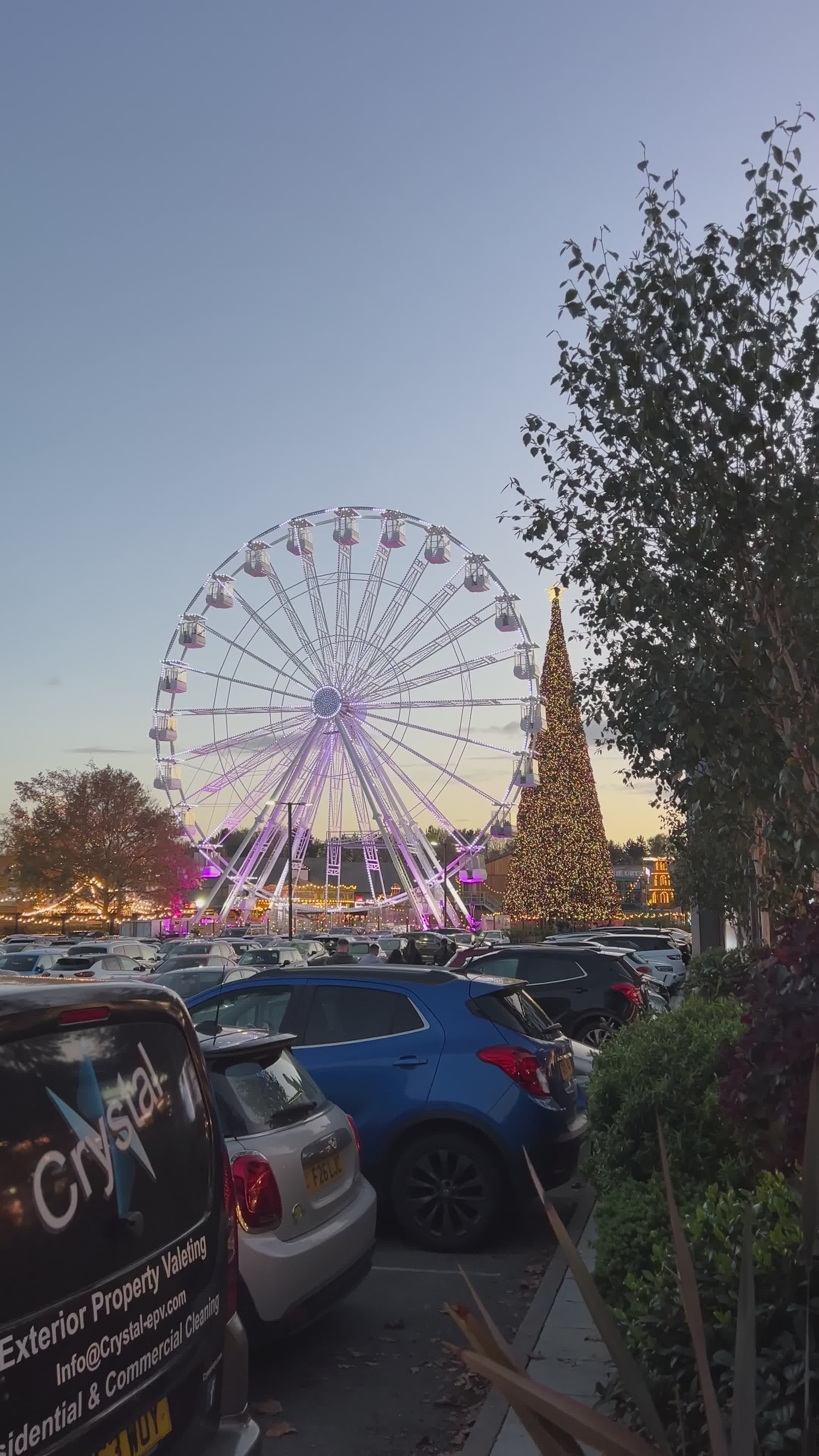 Festive Ferris Wheel and Christmas Tree Setup Free Stock Video Footage ...