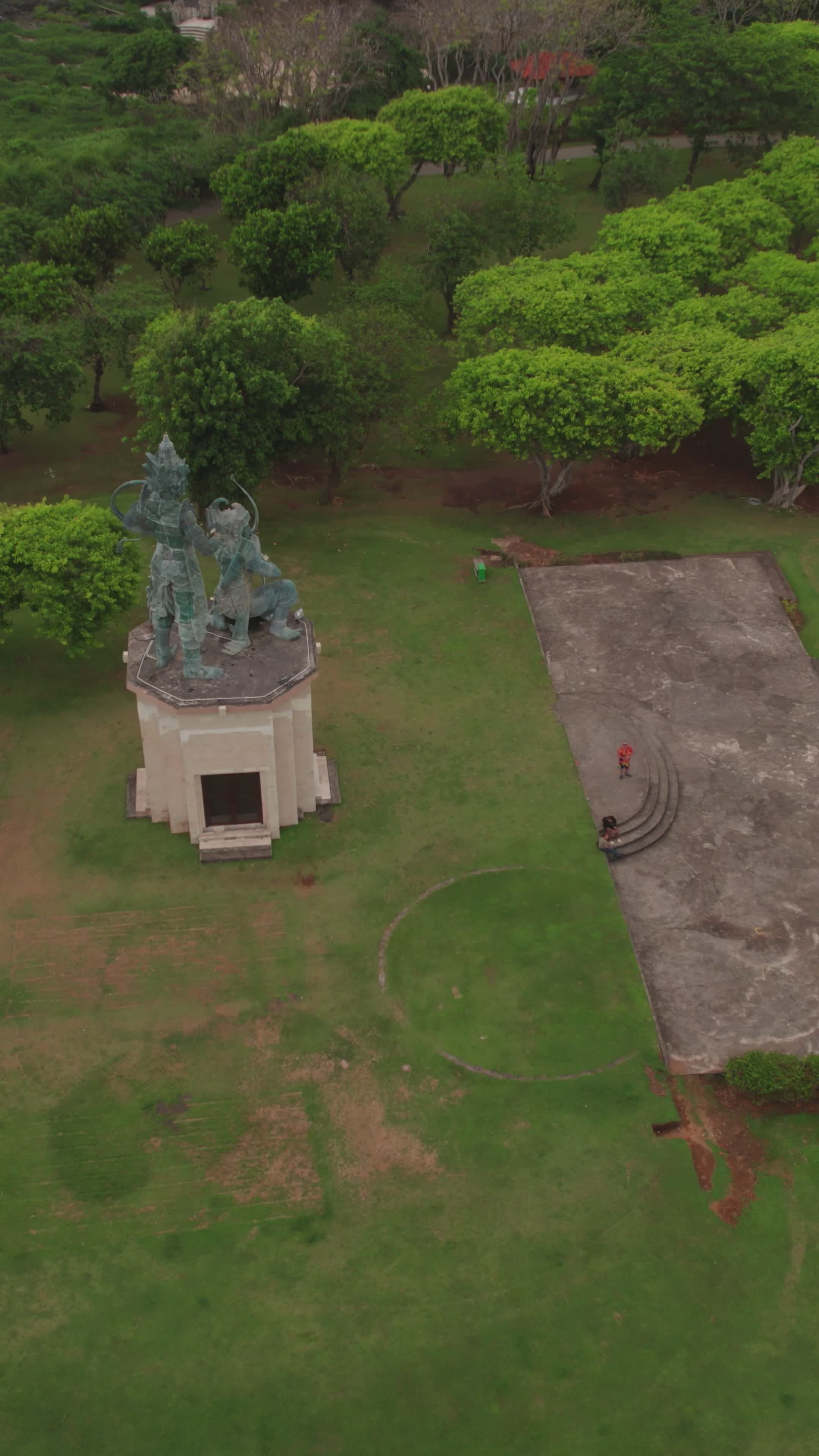 Aerial View of Historic Monument in Green Parkland Free Stock Video ...