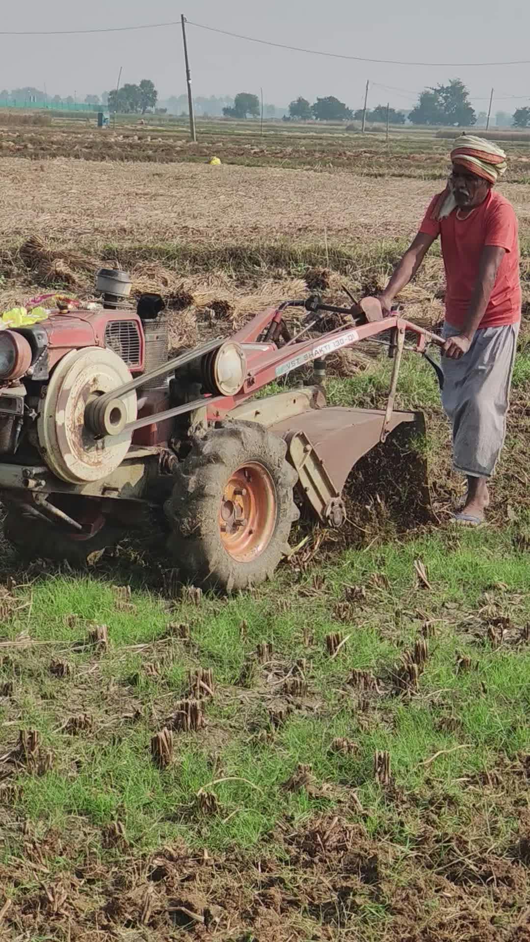 Farmer Operating Power Tiller in Field Free Stock Video Footage ...