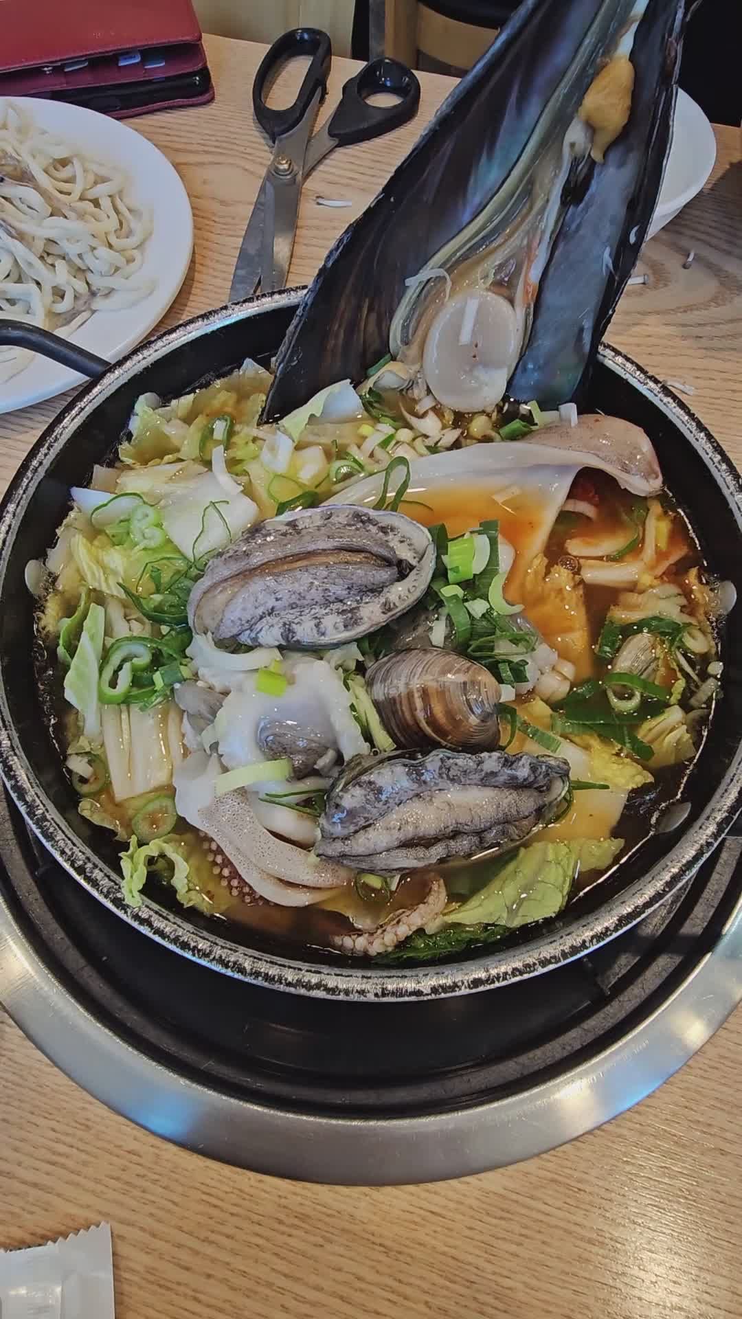 Delicious Seafood Hot Pot with Fresh Clams Free Stock Video Footage ...