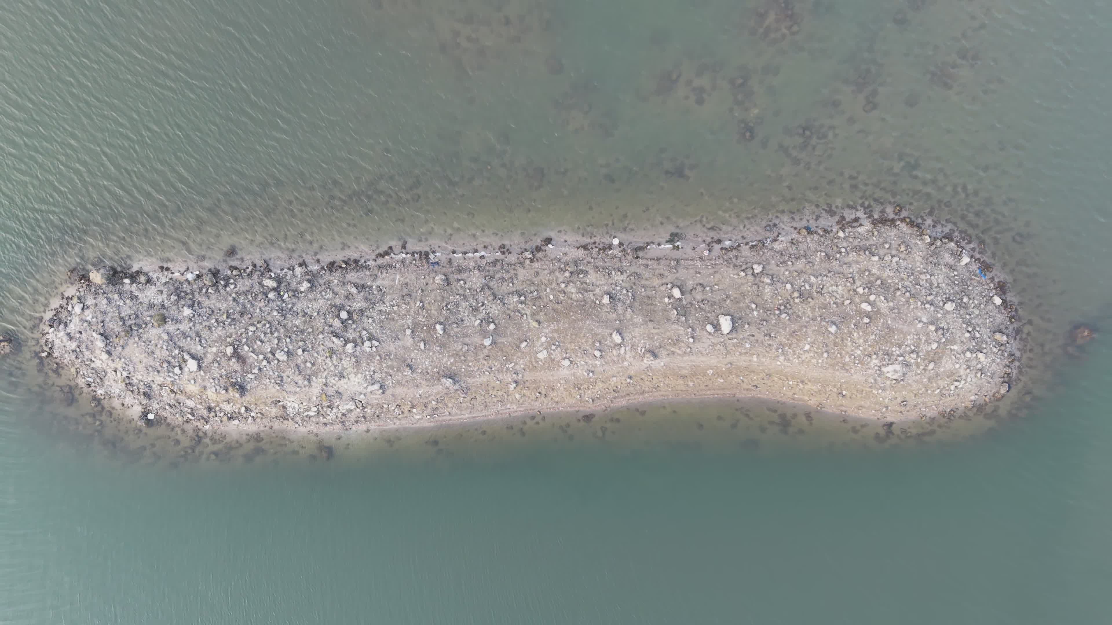 Aerial View of Isolated Islet in Serene Lake Free Stock Video Footage ...