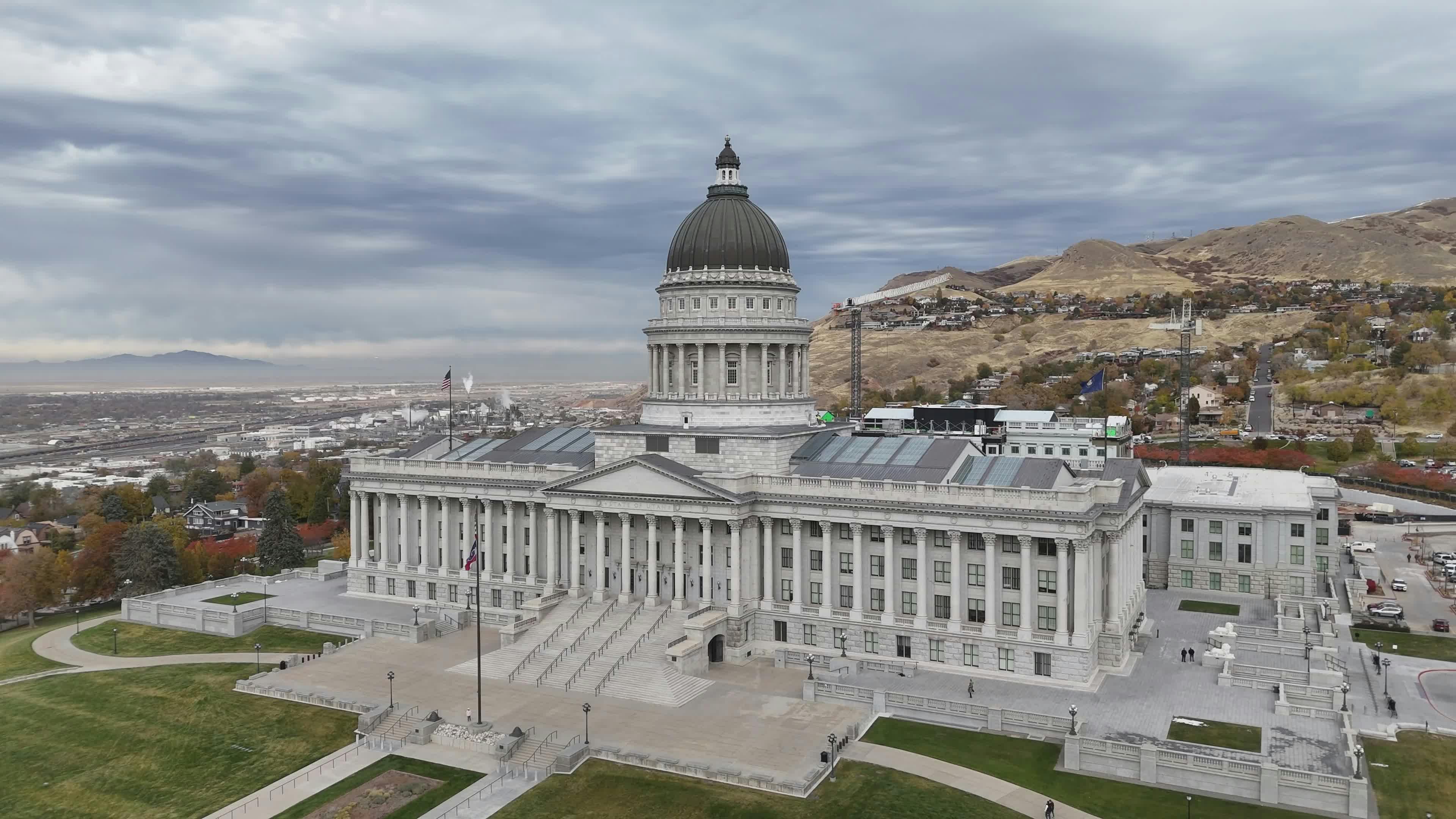Aerial View of Utah State Capitol Building Free Stock Video Footage ...
